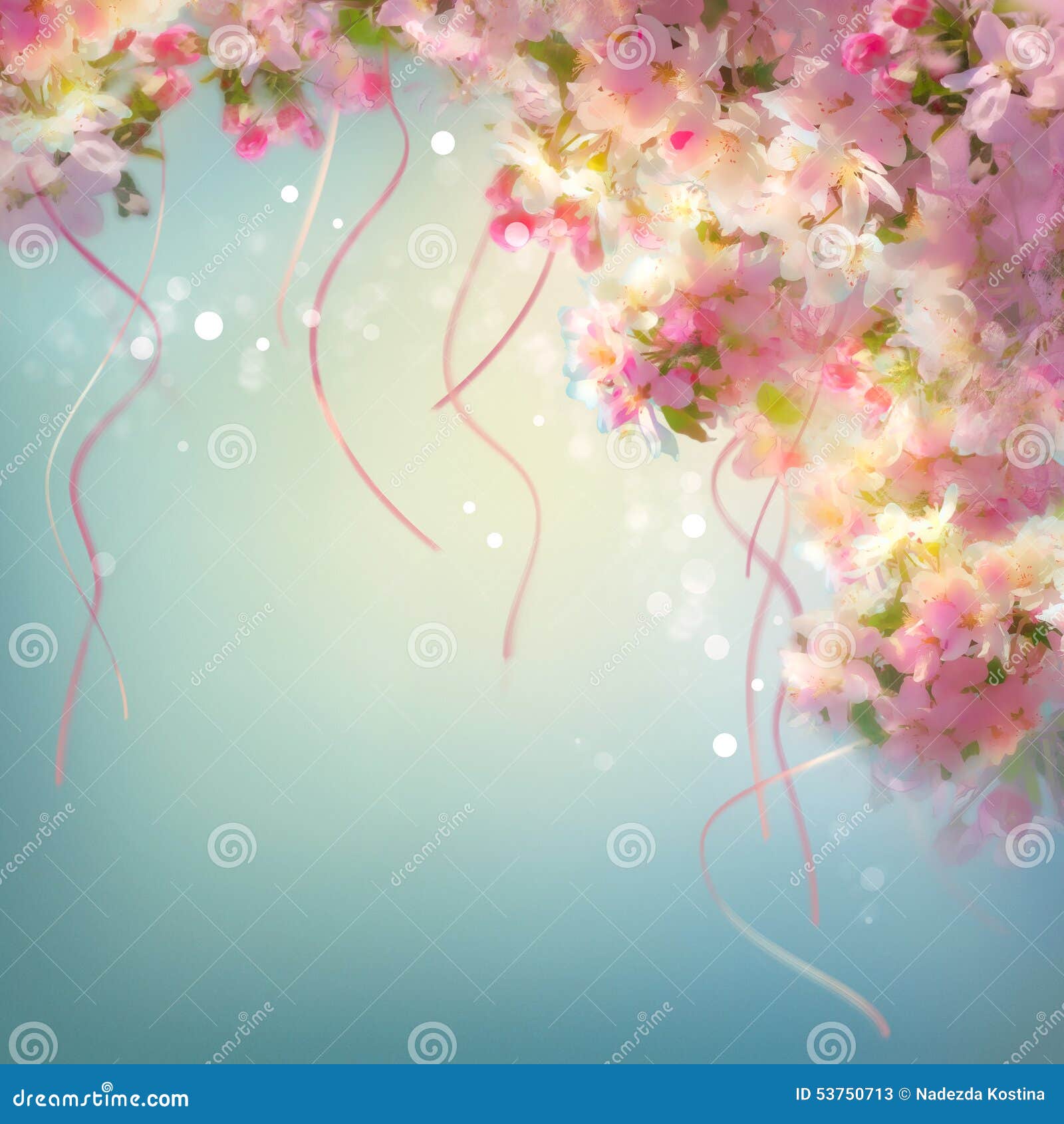 Spring Cherry Blossom Wedding Background Stock Illustration ...