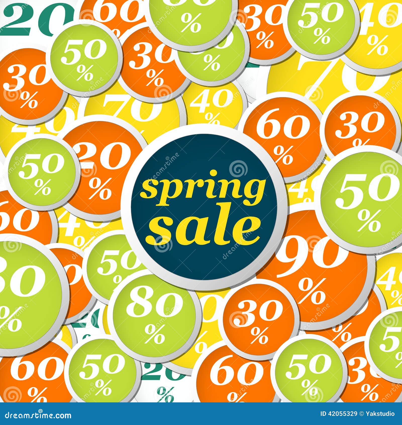 Spring Circle Labels Discount Light Stock Vector - Illustration of ...