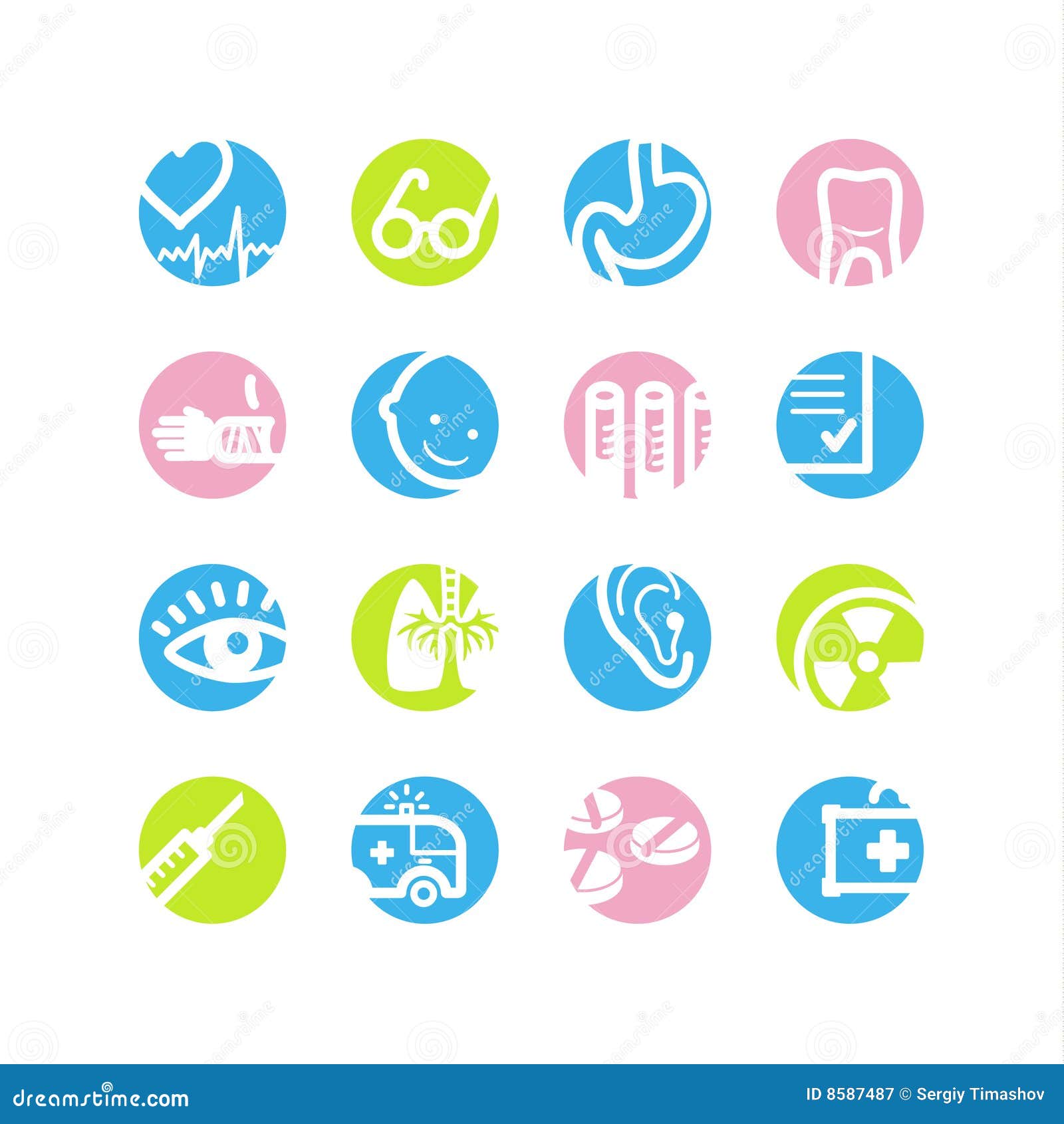 Spring Circle Medicine Icons Stock Vector - Illustration of control ...