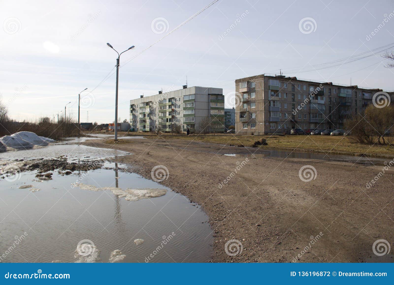 Spring city landscape stock photo. Image of building - 136196872