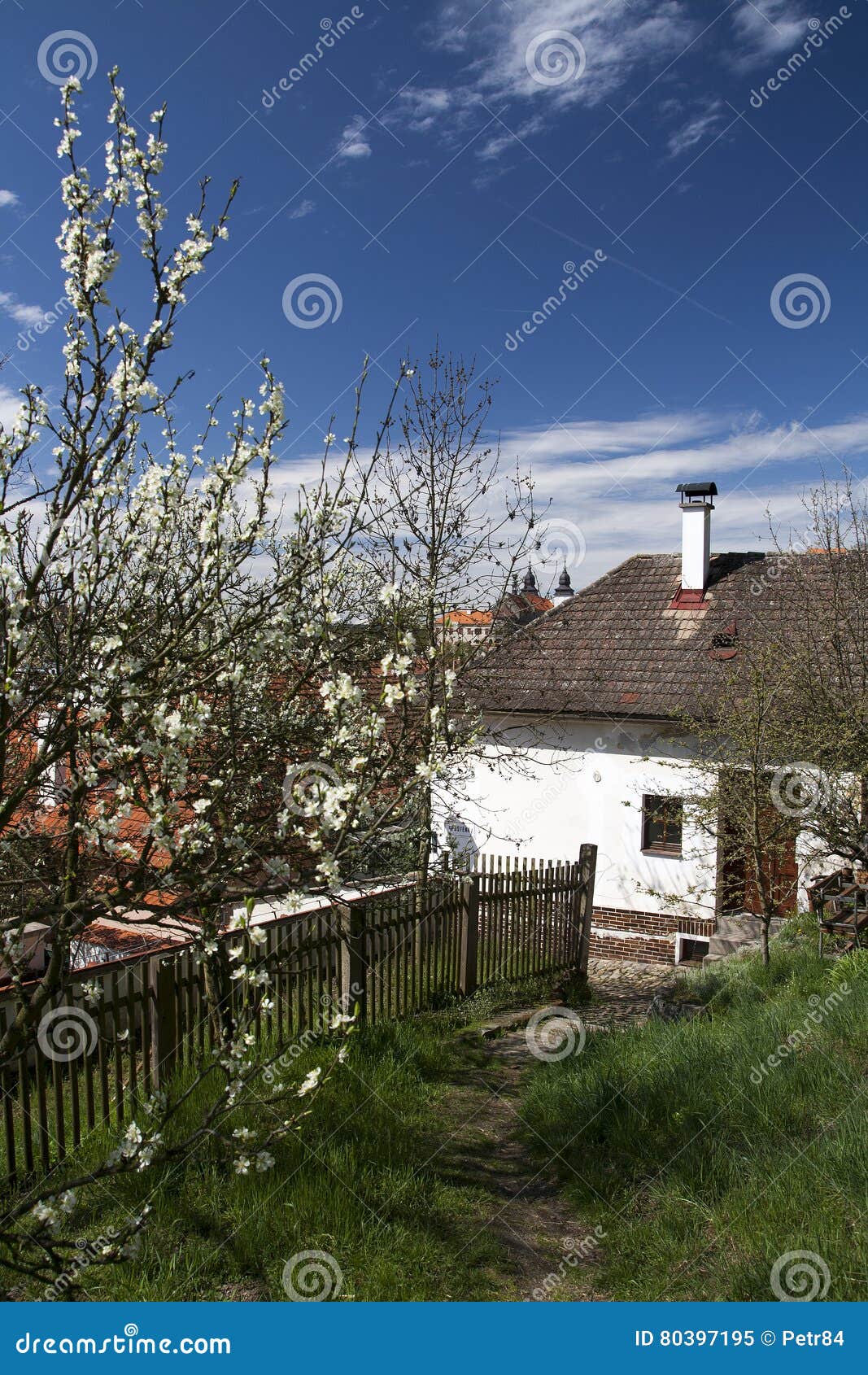 Spring Cityscape with Rural Buildings Stock Image - Image of outdoor ...