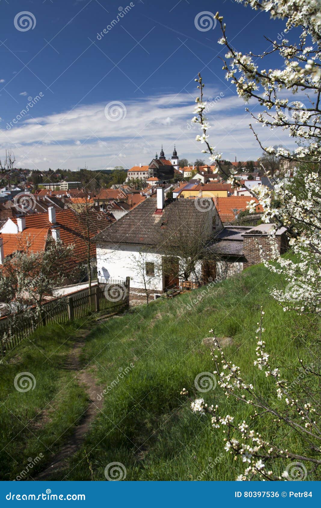 Spring Cityscape with Rural Buildings Stock Photo - Image of interest ...