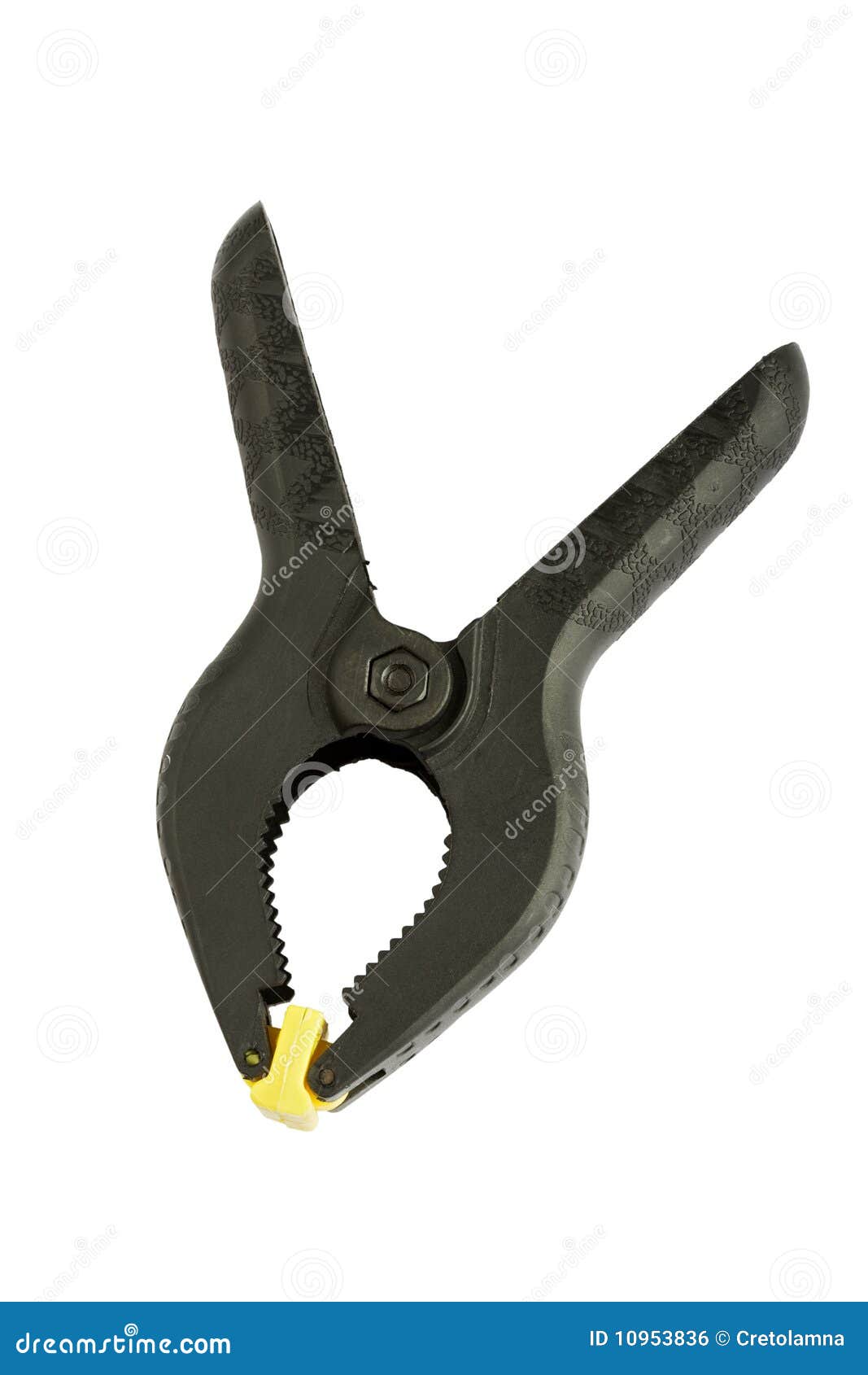 Spring clamp. stock photo. Image of isolated, white, hand - 10953836