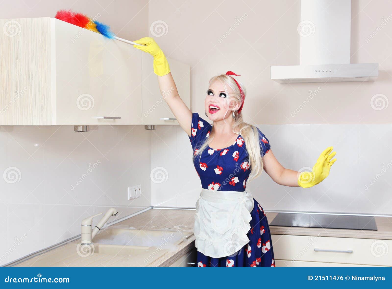 Spring cleaning stock photo. Image of cheerful, girl - 21511476