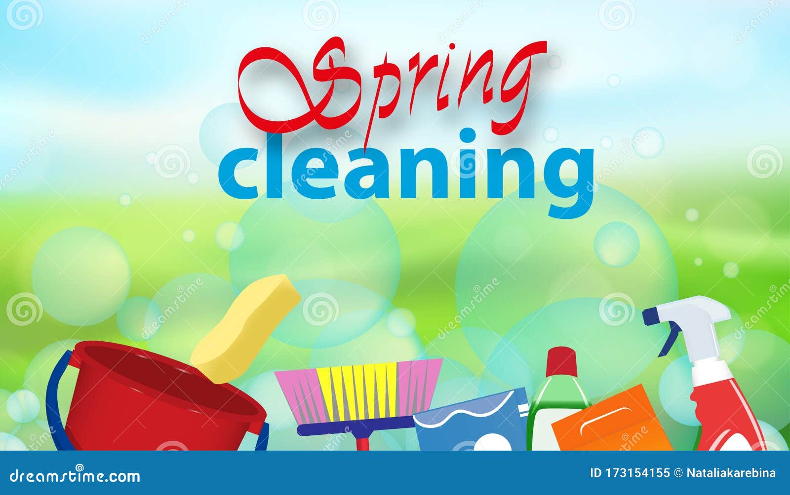 Spring Cleaning Background Nature. Services Cleaning Stock Vector ...