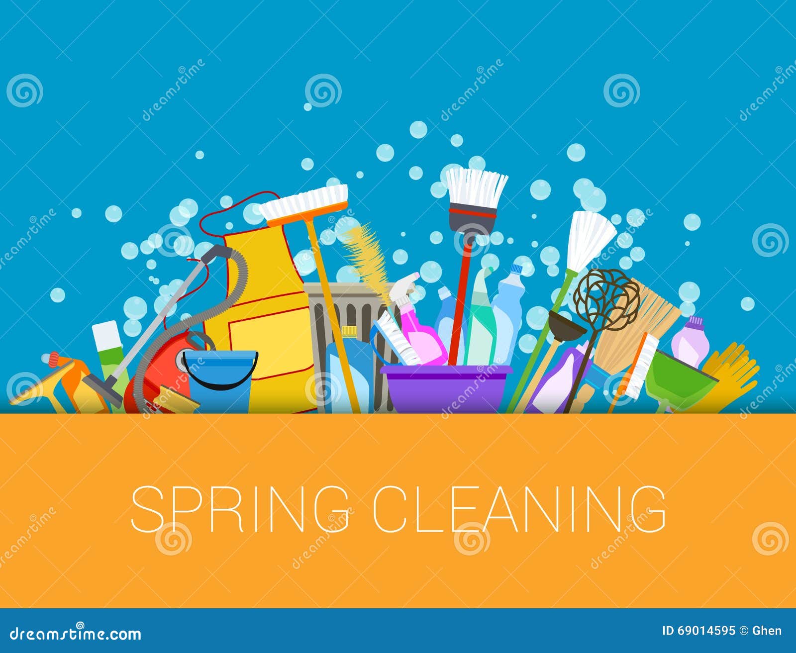 Spring cleaning background stock vector. Illustration of collection ...