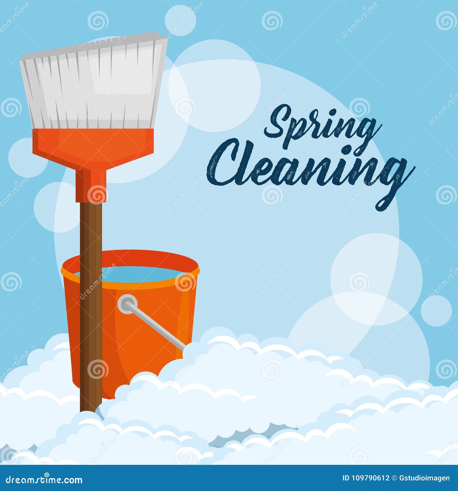 Spring cleaning design stock vector. Illustration of household - 109790612