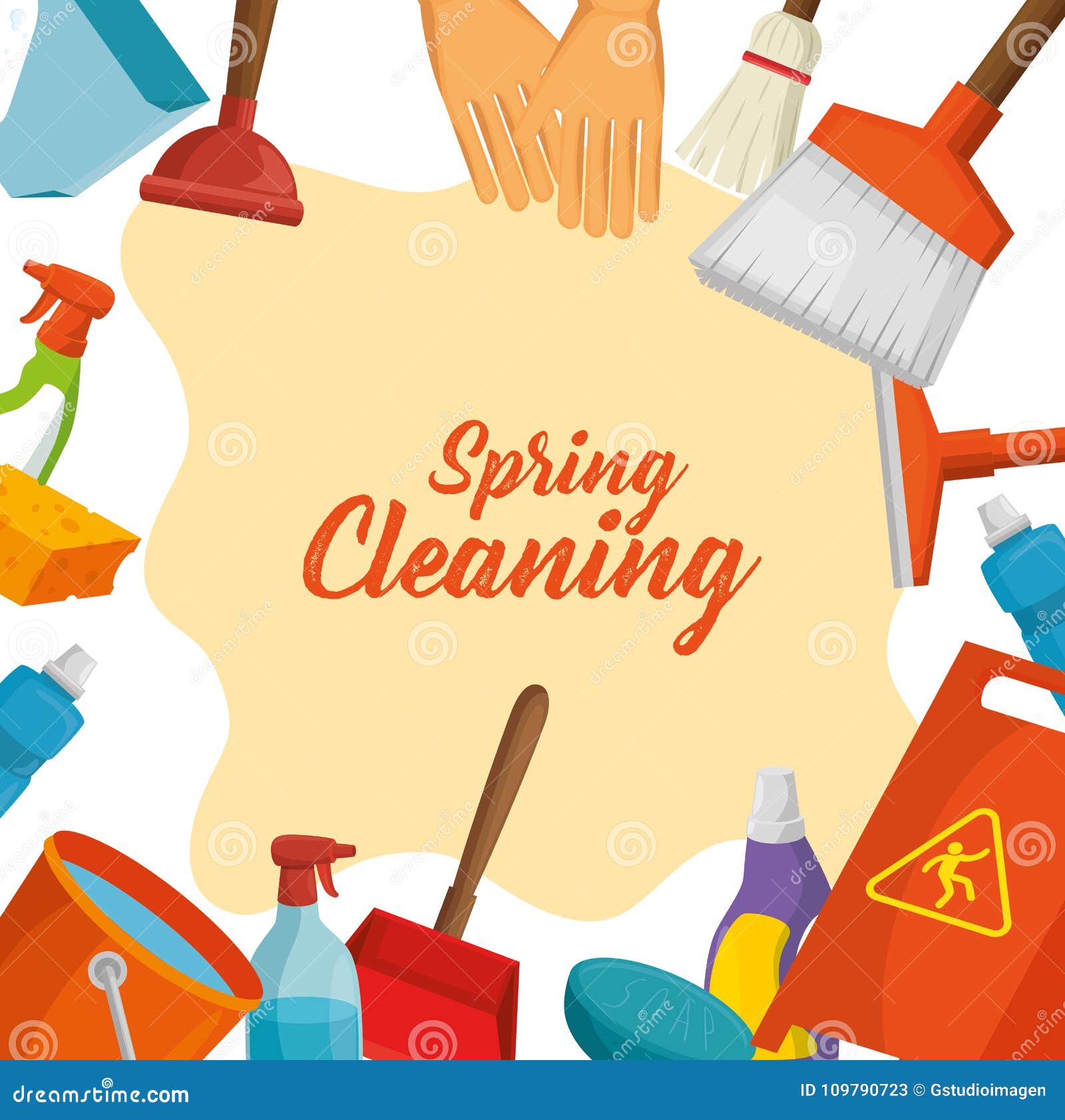 Spring cleaning design stock vector. Illustration of concept - 109790723