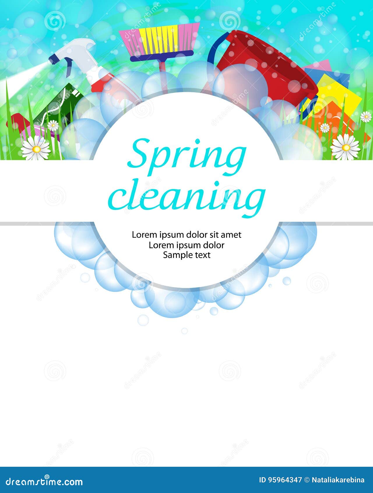Spring Cleaning Vertical Border Background Vector Illustration ...