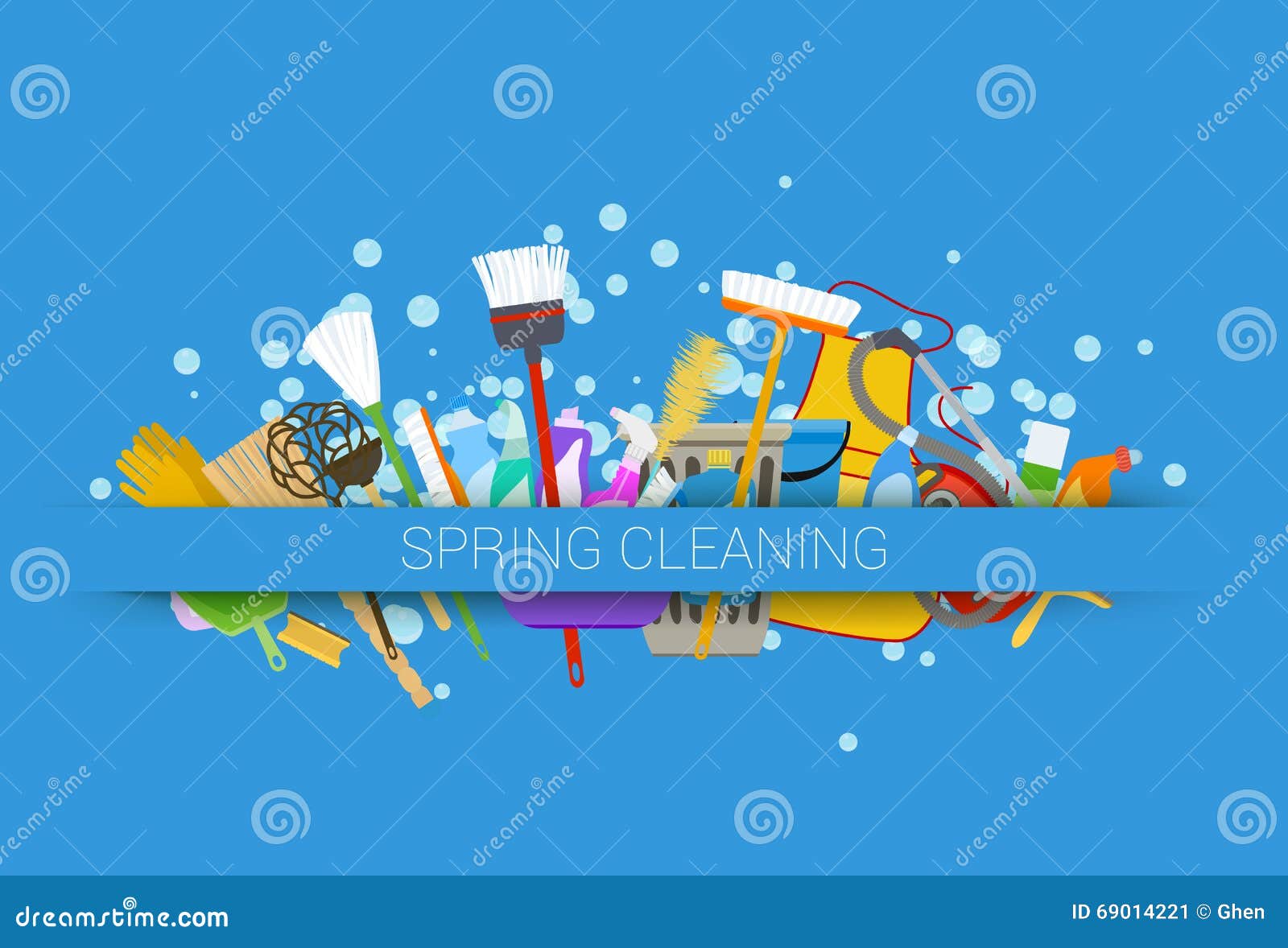 Cleaning Supplies. Household Chemical Detergent Bottles. Stock Photo ...