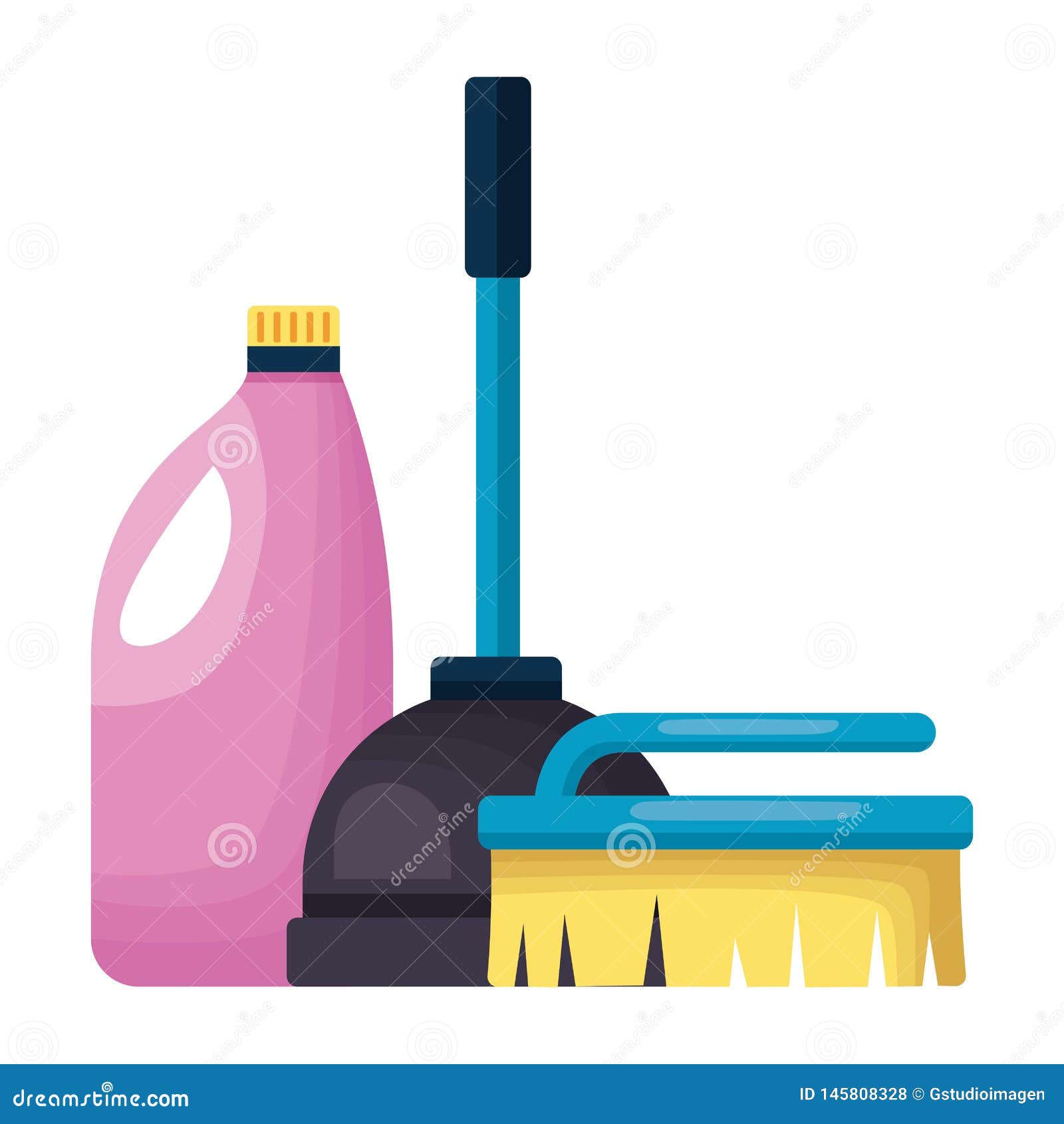 Spring cleaning tools stock illustration. Illustration of housework - 145808328