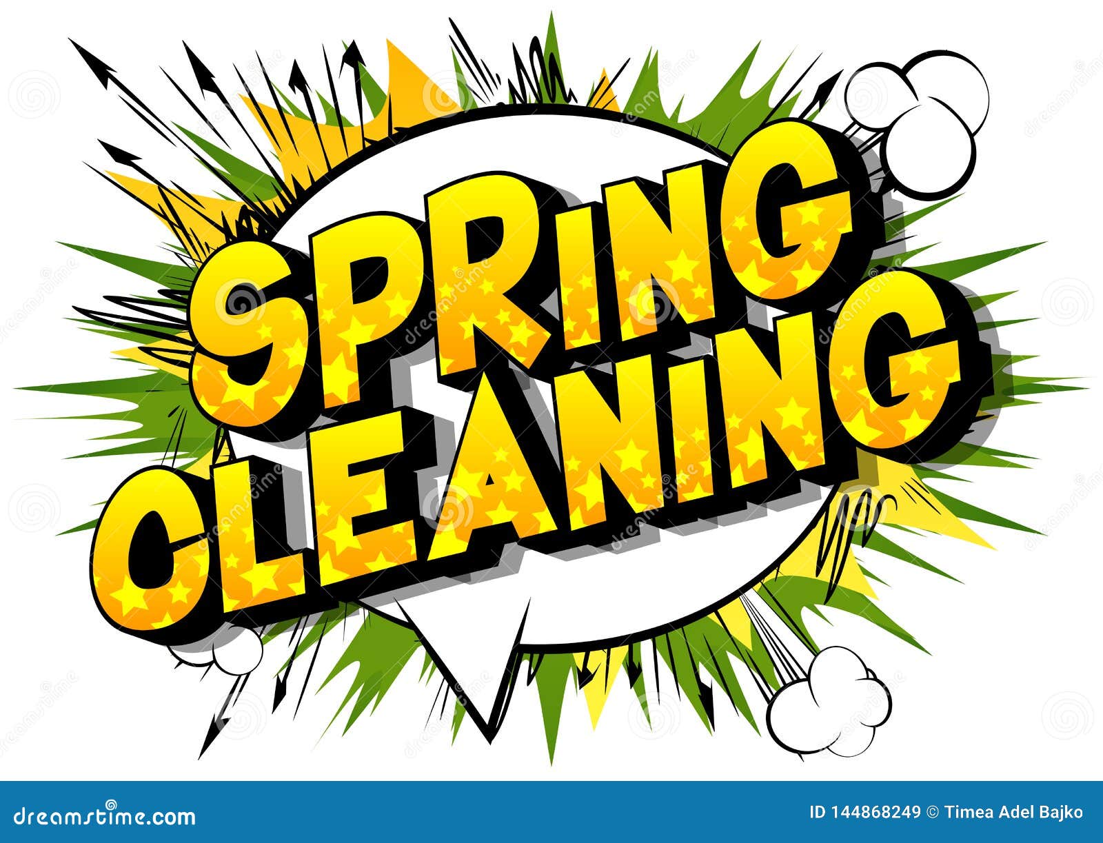 Spring Cleaning - Comic Book Style Words. Stock Vector - Illustration ...