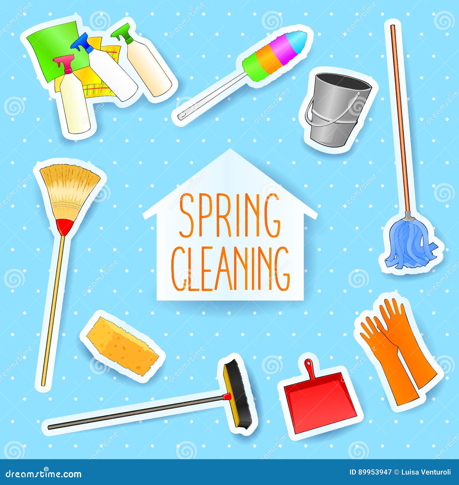 Spring cleaning stock vector. Illustration of design - 89953947
