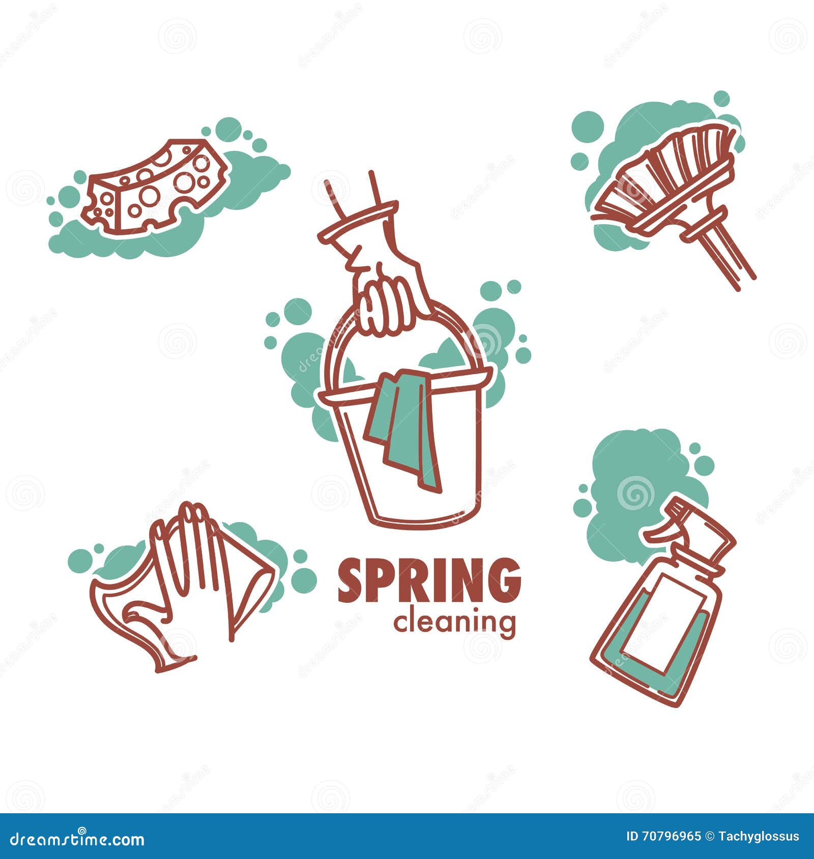 Spring cleaning stock vector. Illustration of logo, emblem - 70796965