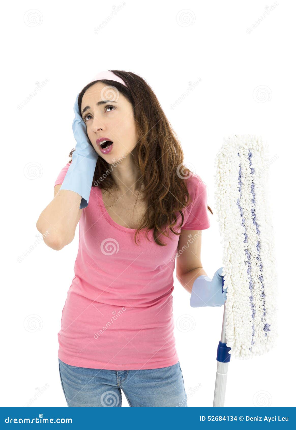 Spring Cleaning Woman Overworked Stock Photo - Image of housekeeping ...