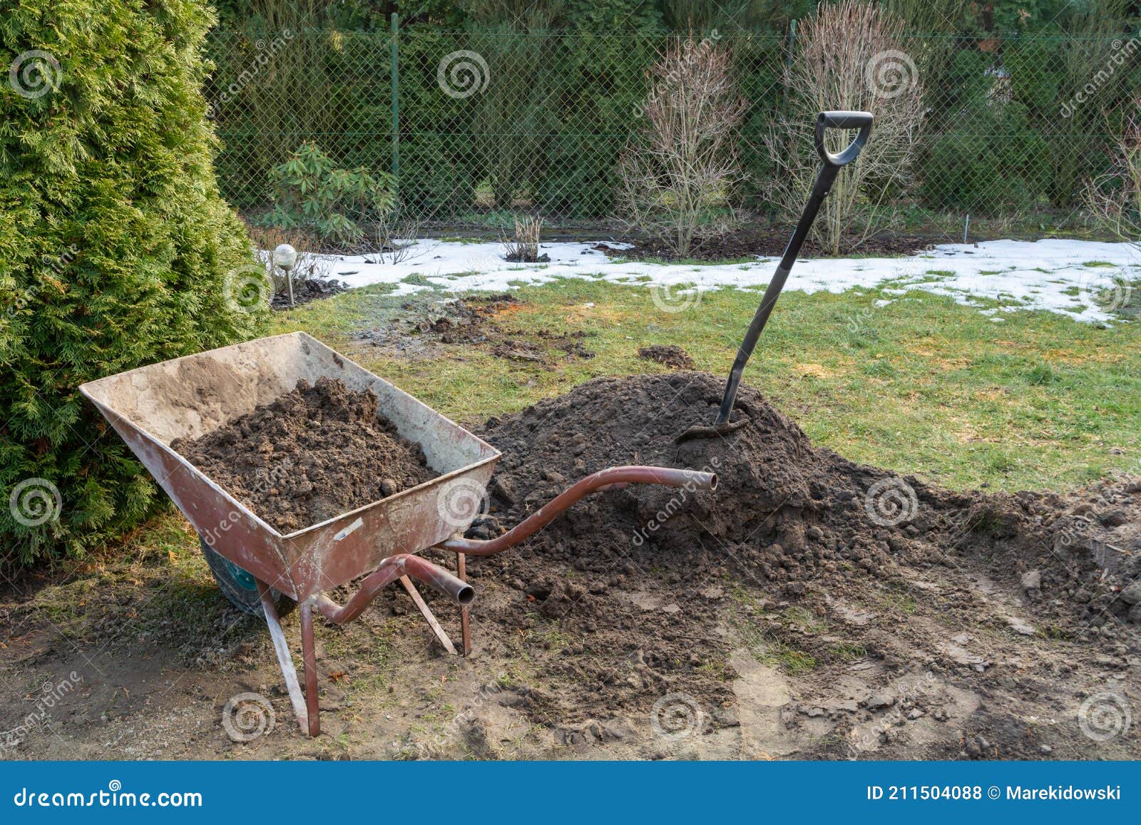 Spring Cleaning Work in the Garden. Stock Photo - Image of park ...