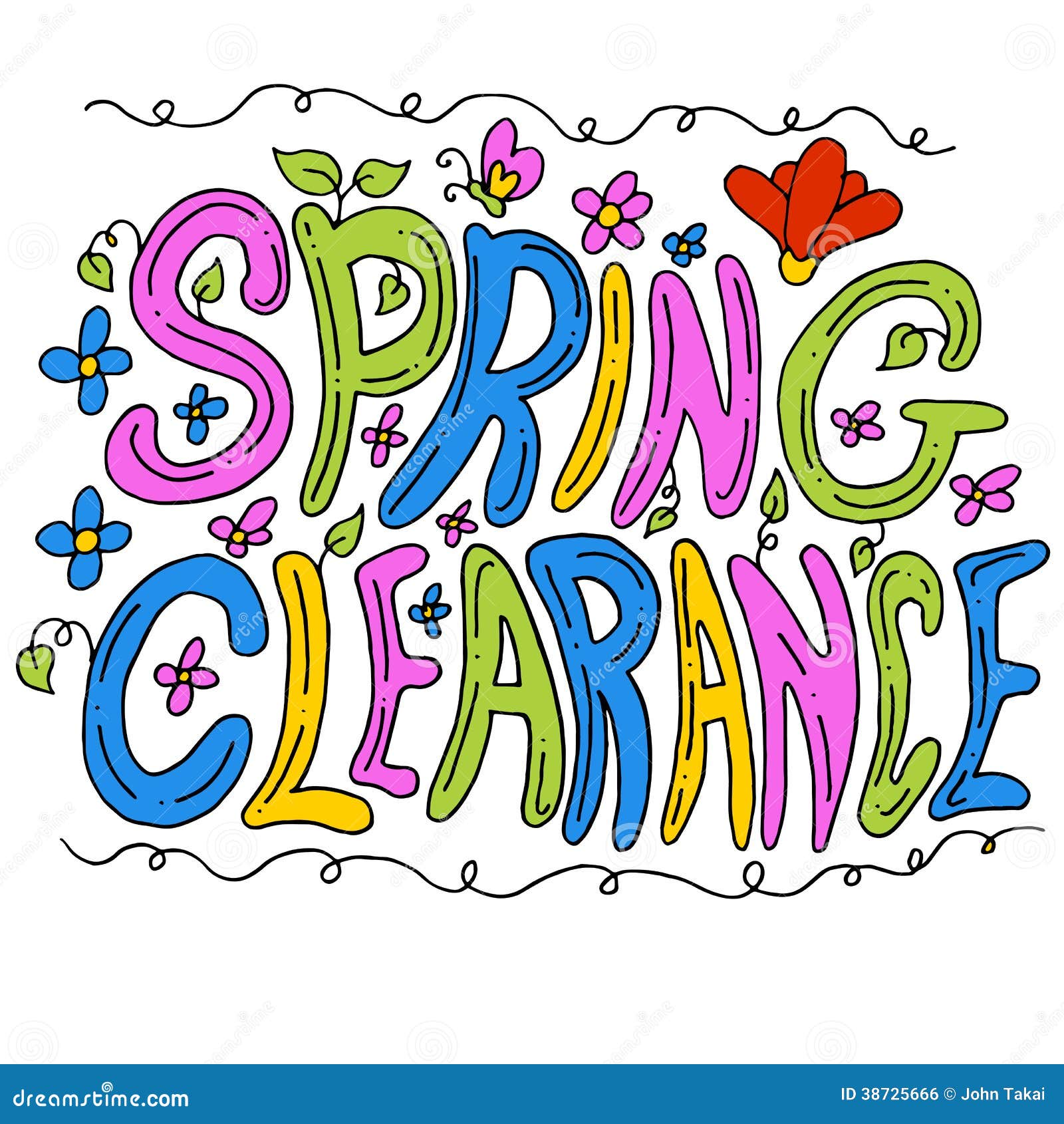 Spring Clearance Message stock vector. Illustration of spring - 38725666