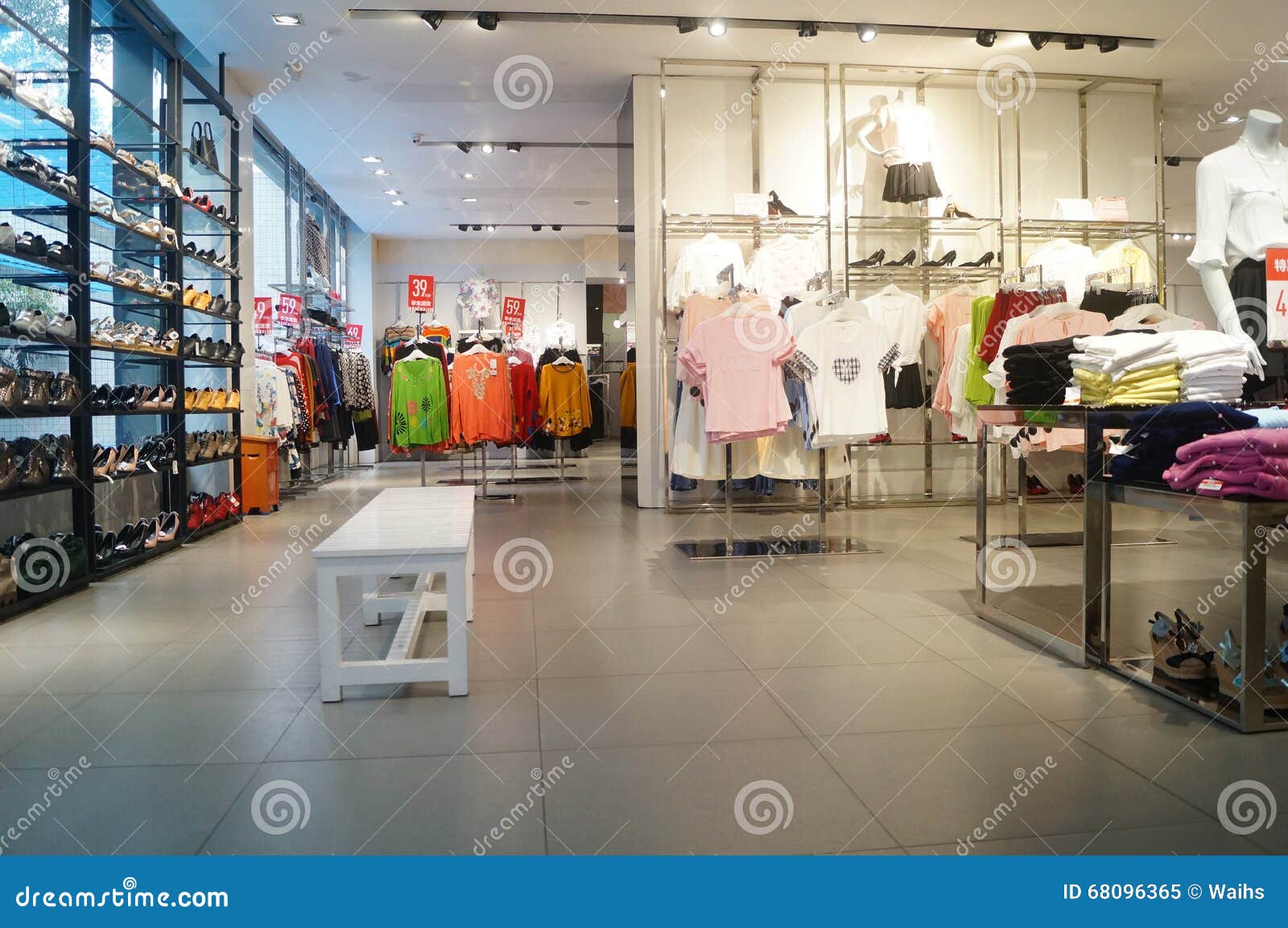 Spring Clothing Store Interior Landscape Editorial Image - Image of ...