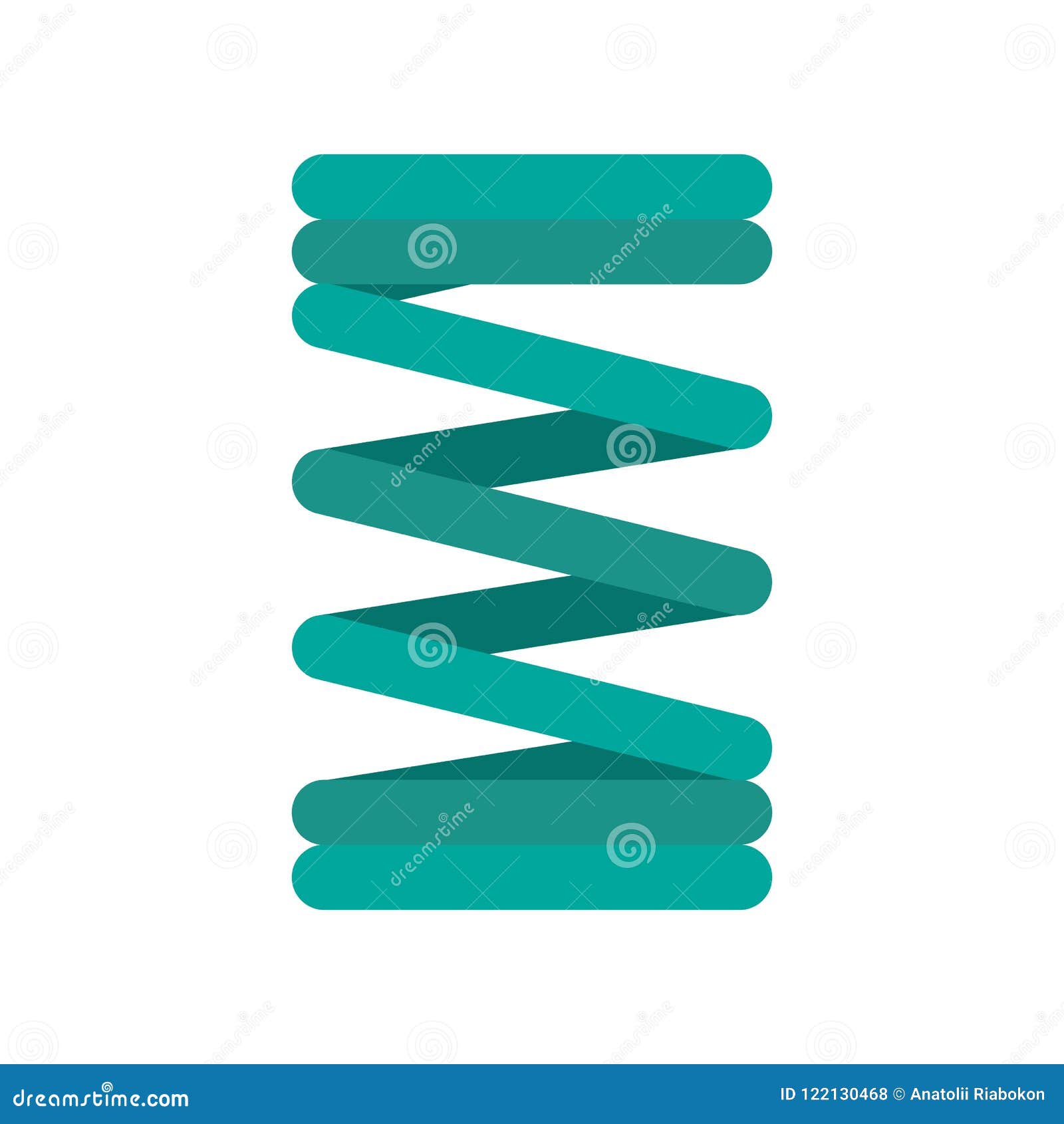 Spring Coil Icon, Flat Style Stock Vector - Illustration of extend ...