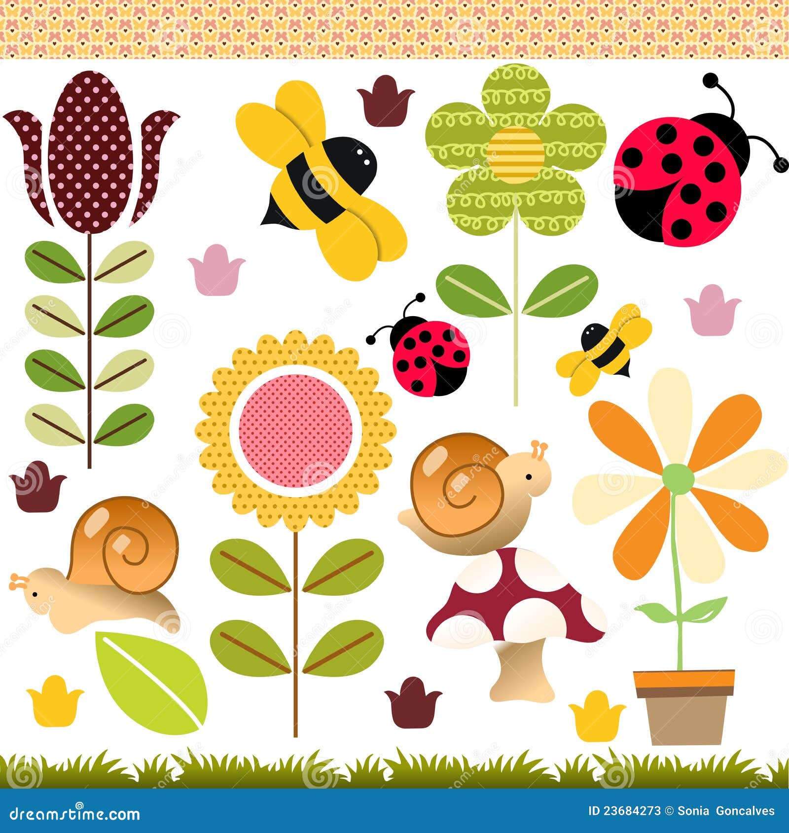 Spring Collage stock illustration. Illustration of snail - 23684273