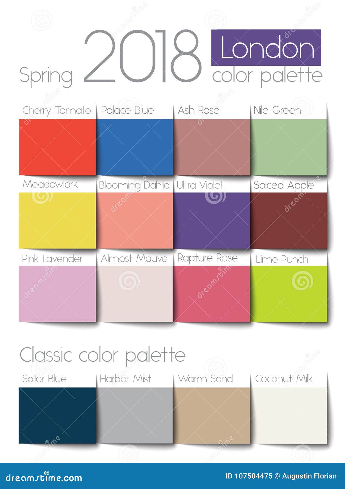 Spring 2018 Color Palette London Stock Vector - Illustration of ...