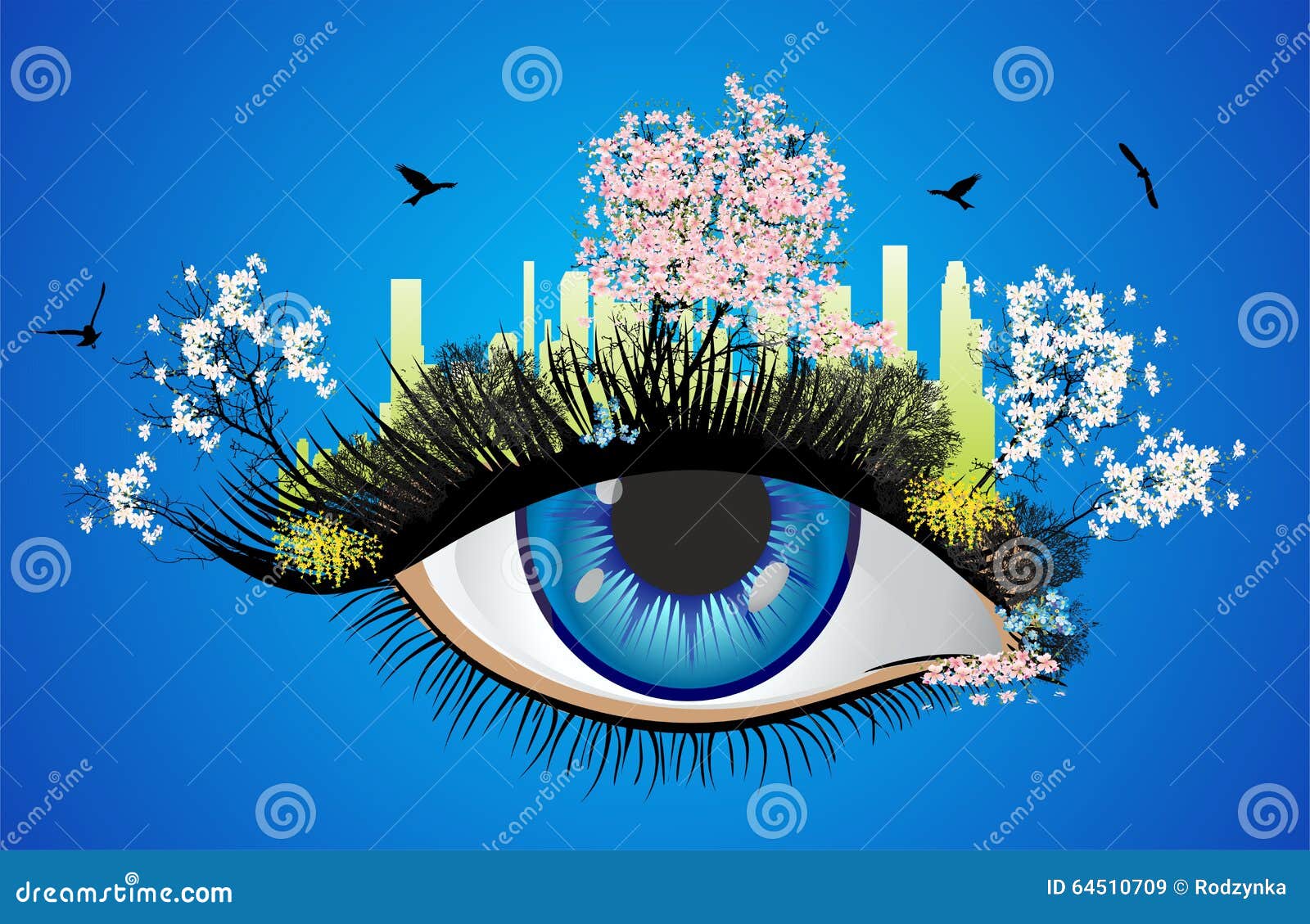 Spring colorful eye stock illustration. Illustration of composition ...