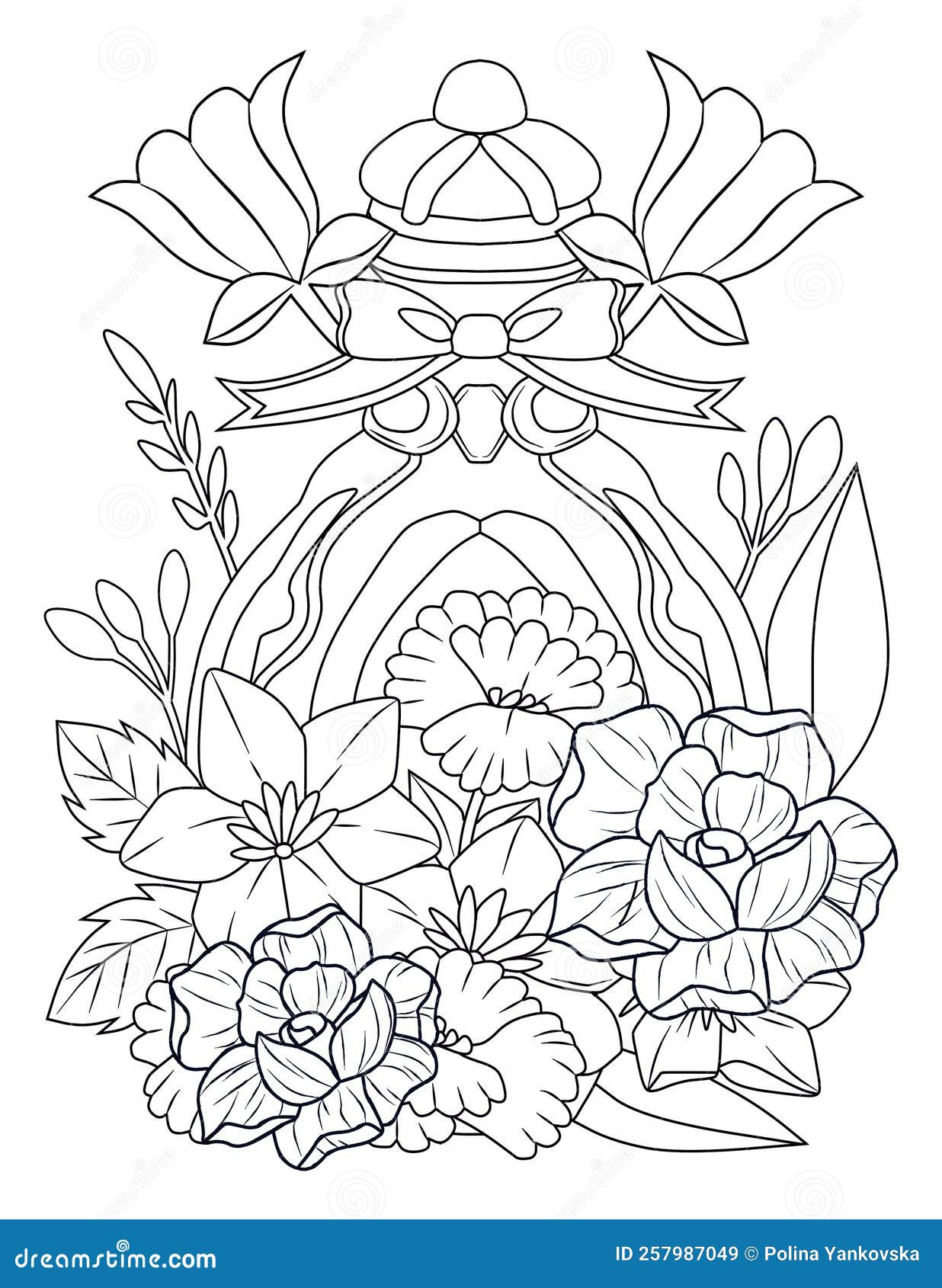 Spring Coloring Page for Adult Stock Illustration - Illustration of ...