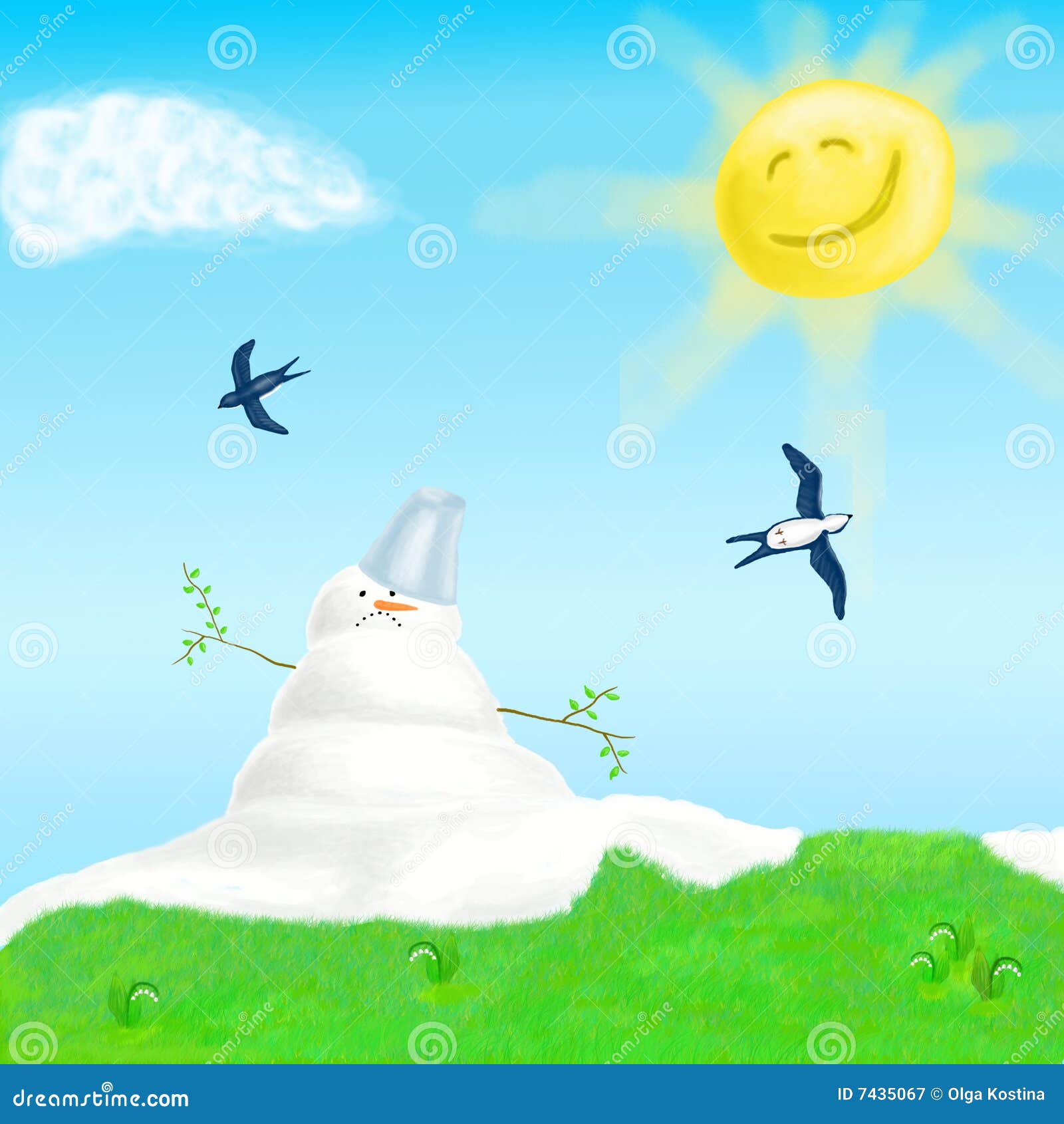 Spring coming stock illustration. Illustration of seasons - 7435067