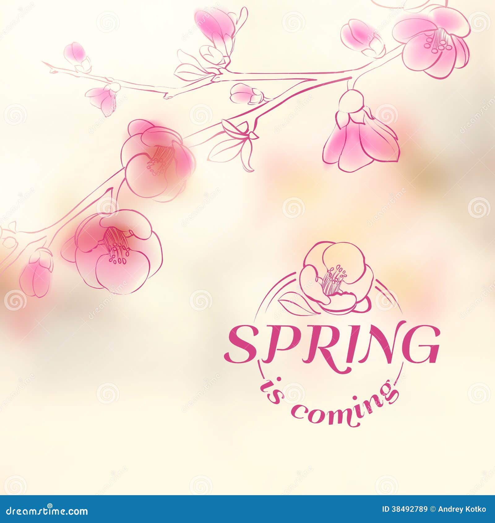 Spring is coming - cover. stock vector. Illustration of icon - 38492789