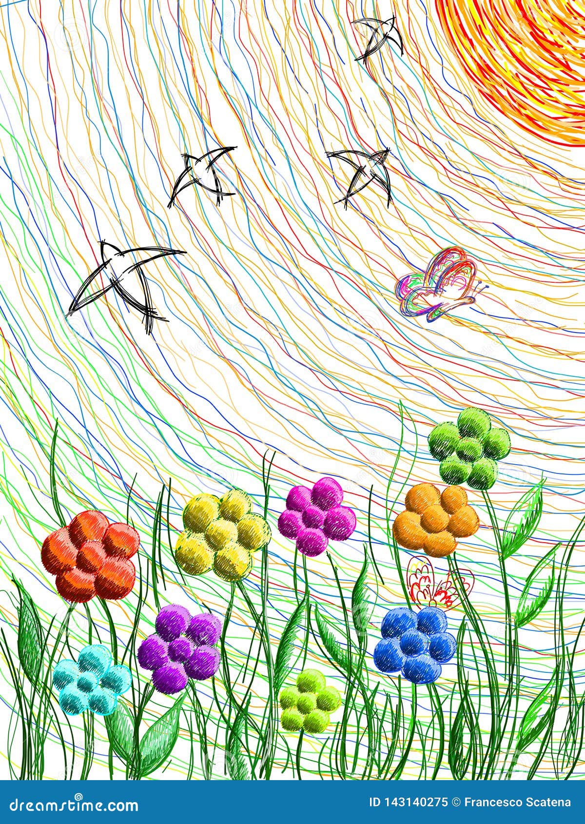 Spring is Coming - a Freehand Drawing Concept Image Stock Illustration ...