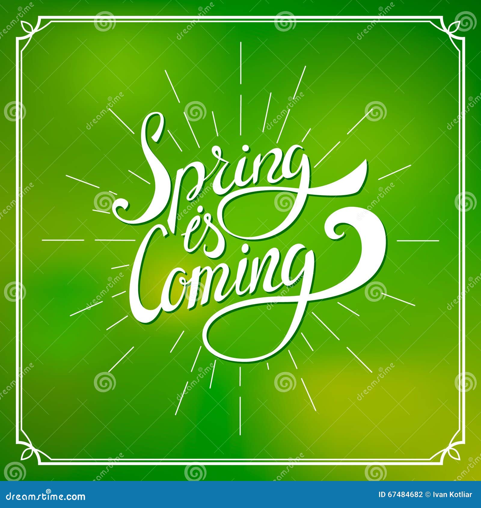 Spring is Coming. Hand Drawn Lettering Stock Vector - Illustration of ...