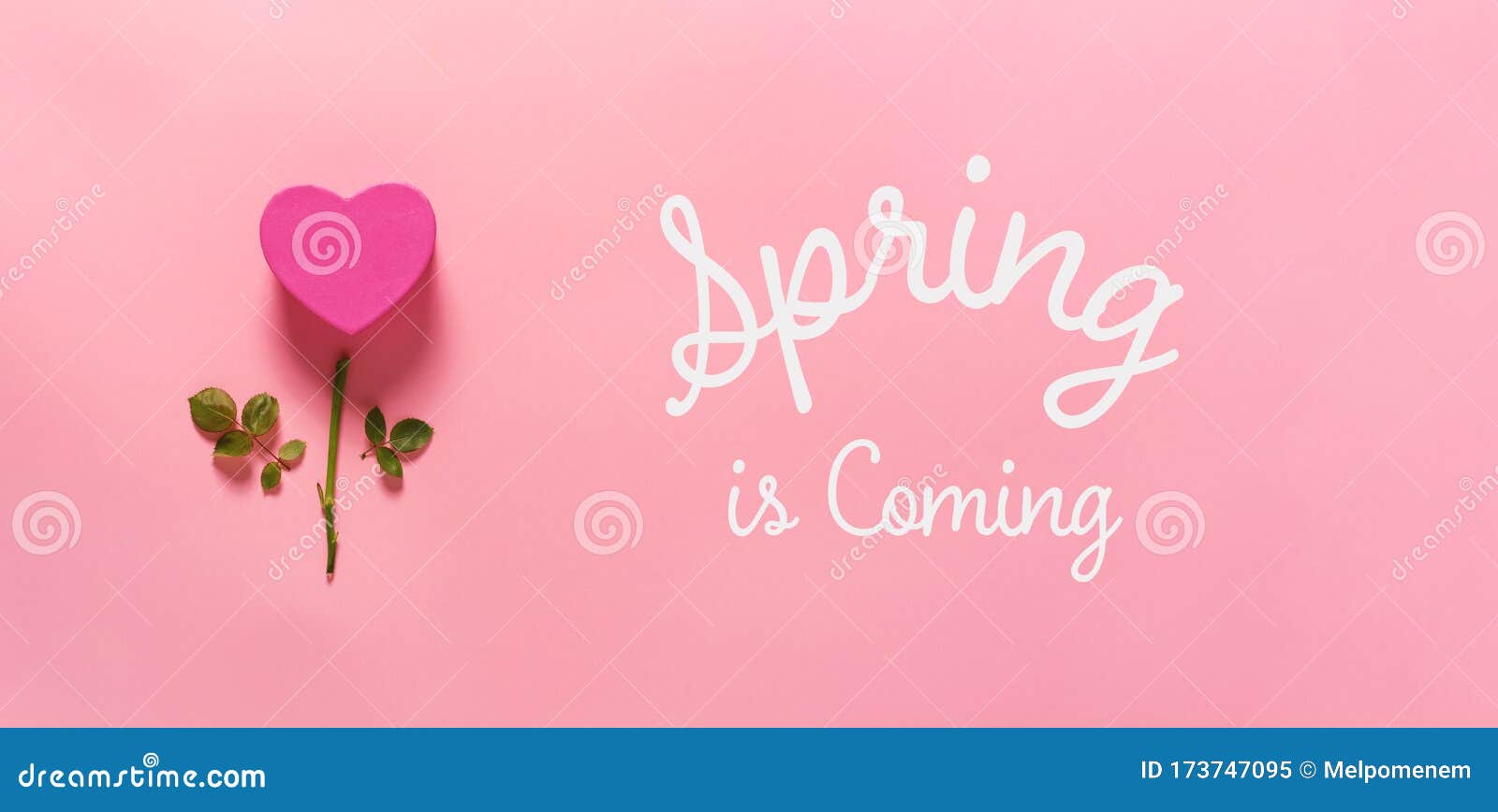 Spring is Coming Message with Heart Flower Stock Image - Image of card ...