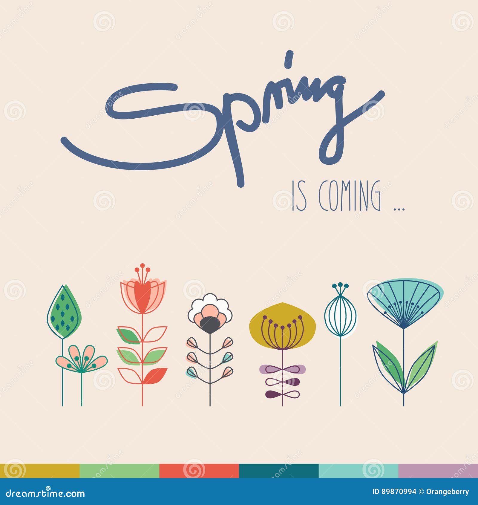 Spring is coming stock vector. Illustration of greeting - 89870994