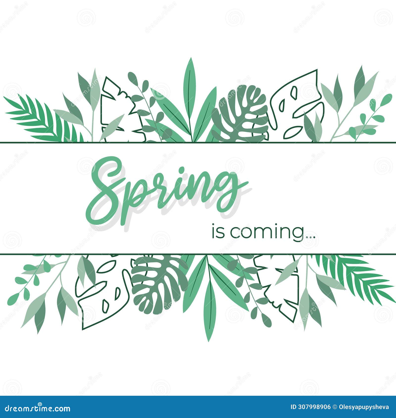 Spring is Coming. Spring Wording with Floral Elements on Background ...