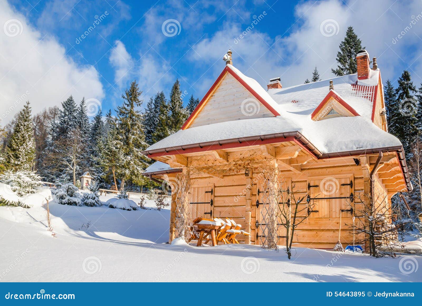 Spring Comming To Closed Mountain Hut in Winter Stock Image - Image of ...