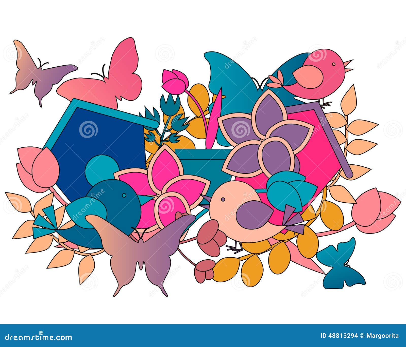 Spring concept stock vector. Illustration of banner, poster - 48813294