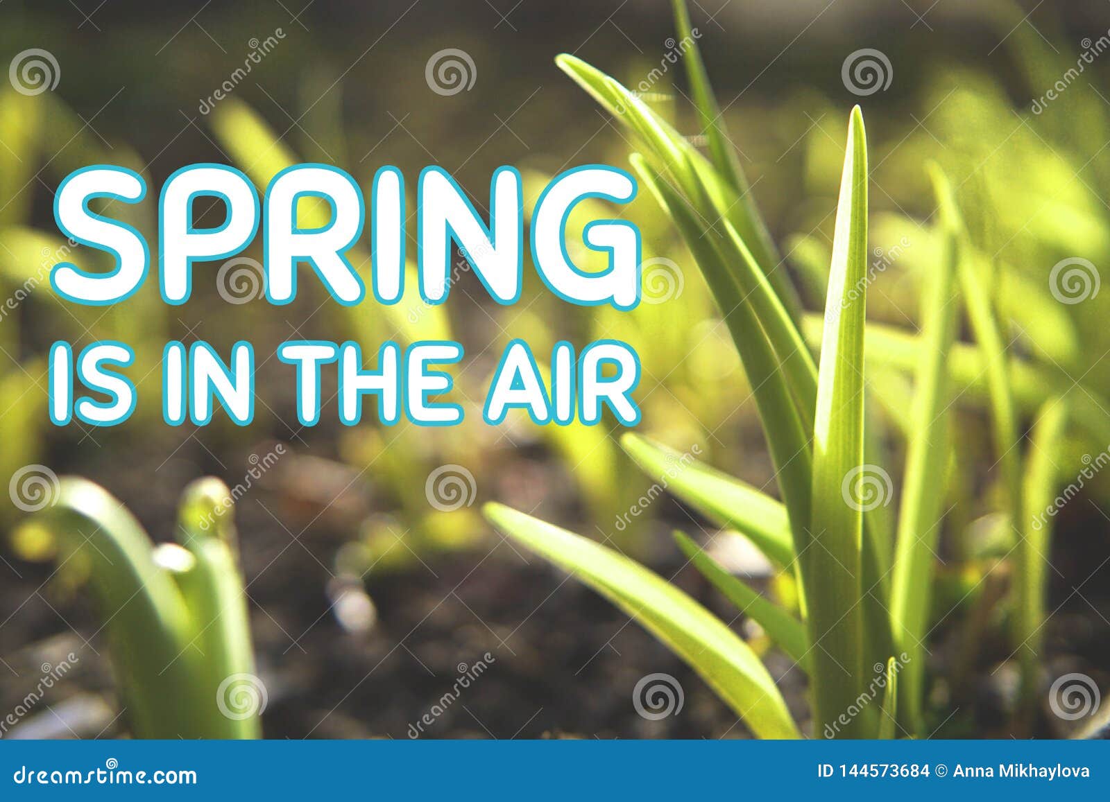Spring is in the Air. Background with Large Blue Letters. Stock Photo ...