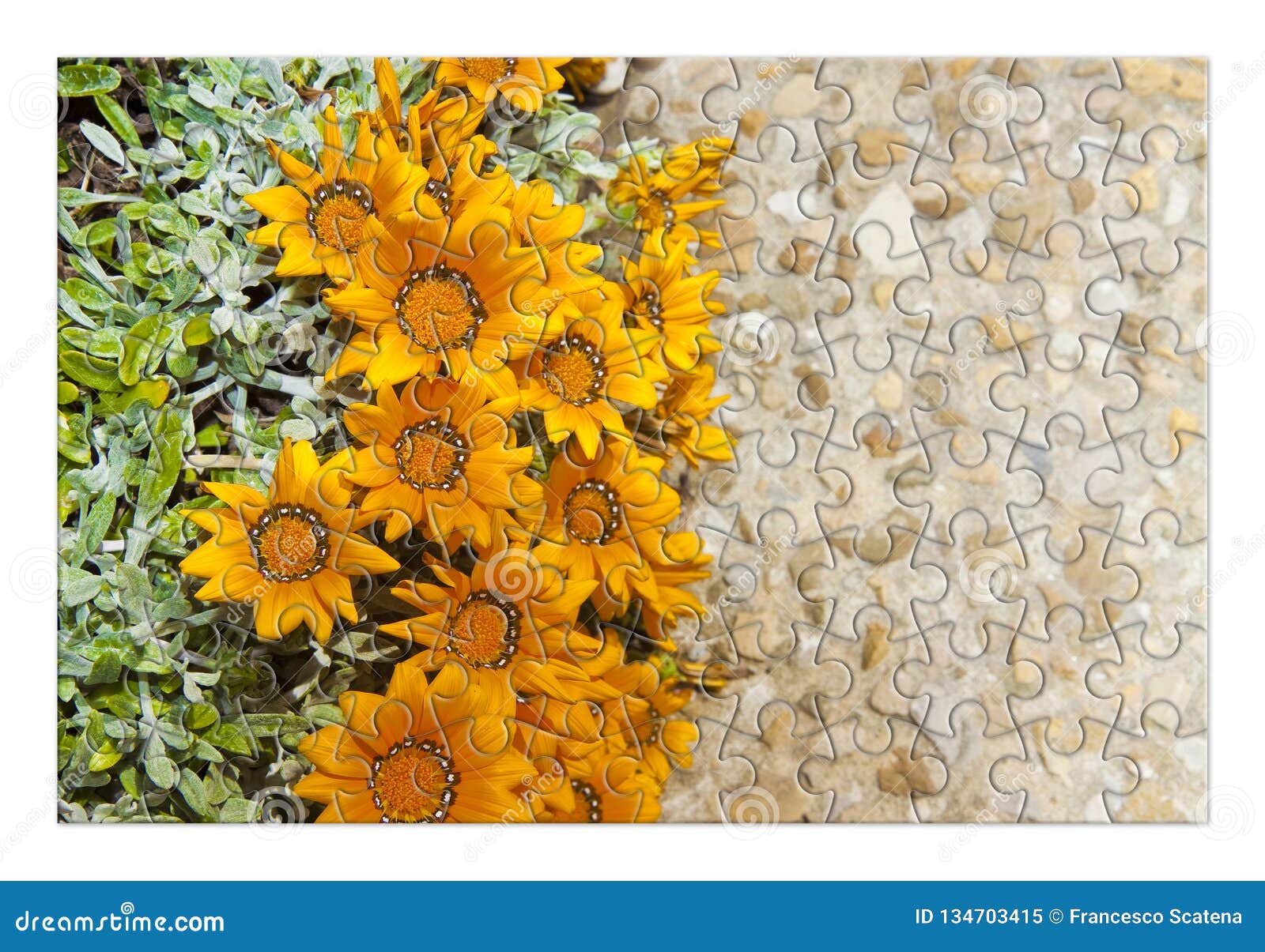 Spring Concept in Puzzle Shape Stock Illustration - Illustration of ...