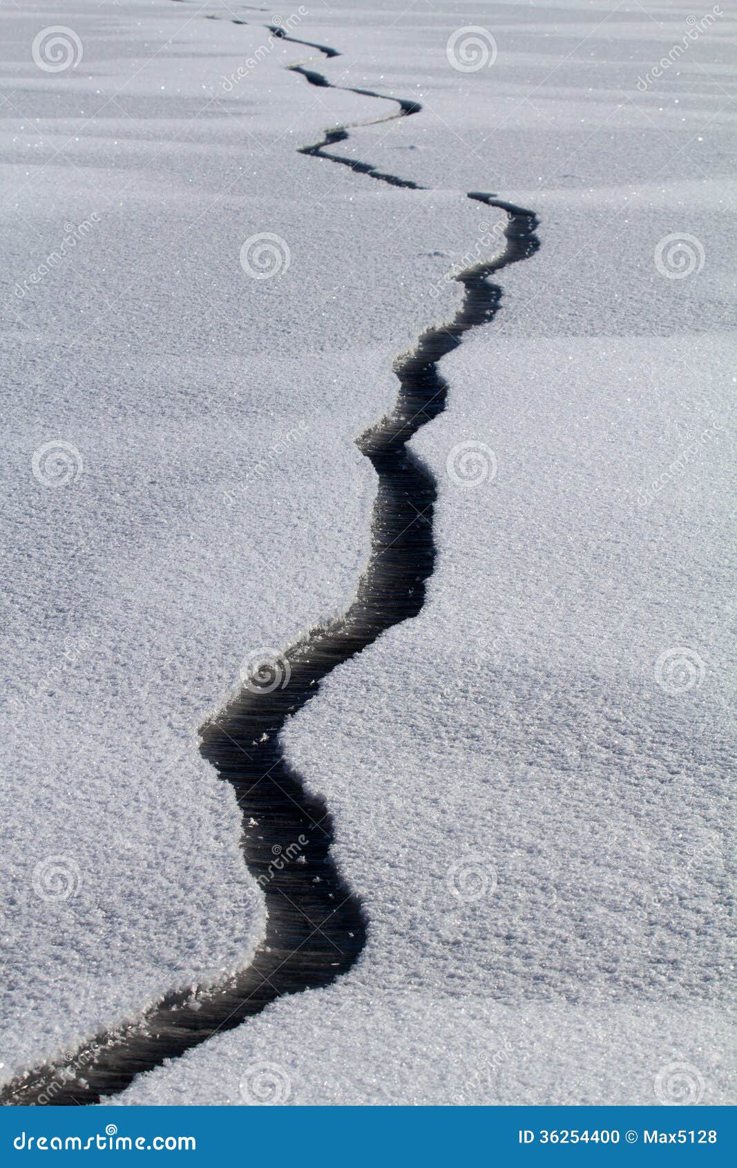 Spring crack in ice stock photo. Image of environmental - 36254400