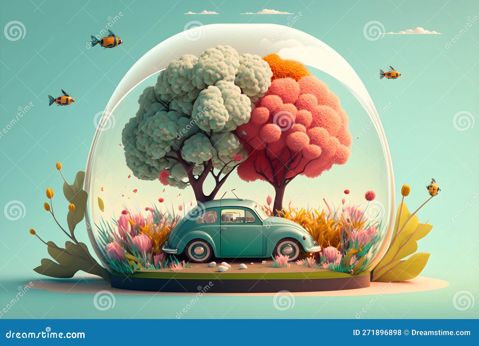 Spring Creative Illustration. Generative AI Content Stock Illustration ...