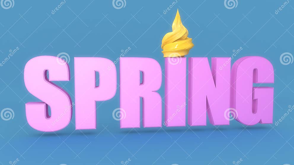 Spring 3d text concept stock illustration. Illustration of brush - 73382173