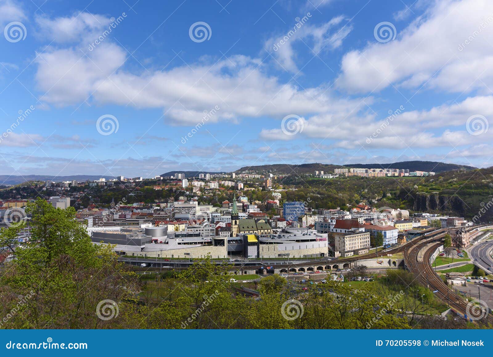Spring Day in Usti Nad Labem Editorial Stock Photo - Image of green ...