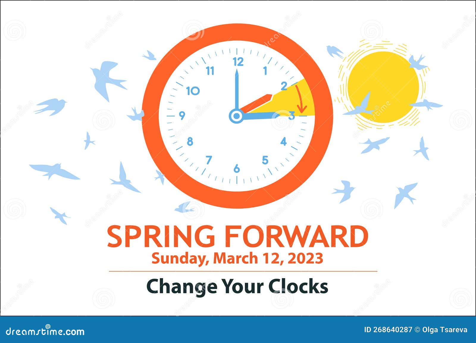 Spring Daylight Saving Time 2023. Banner Reminder with Changing Clocks ... Spring Daylight Saving Time 2023. Banner Reminder with Changing Clocks ...