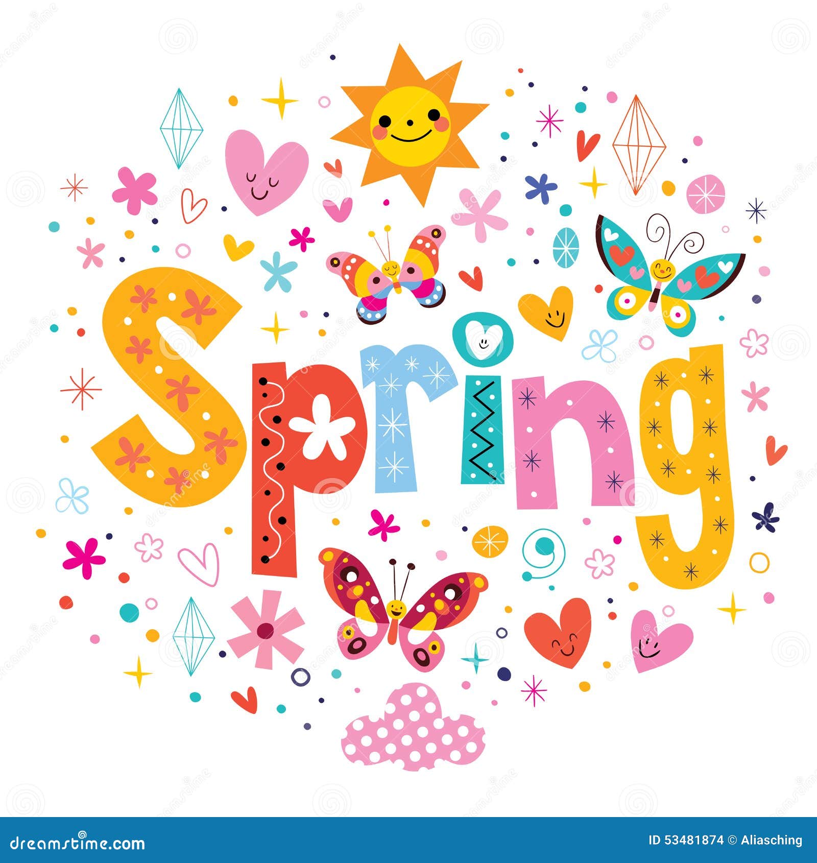 Spring stock vector. Illustration of bloom, blossom, flower - 53481874