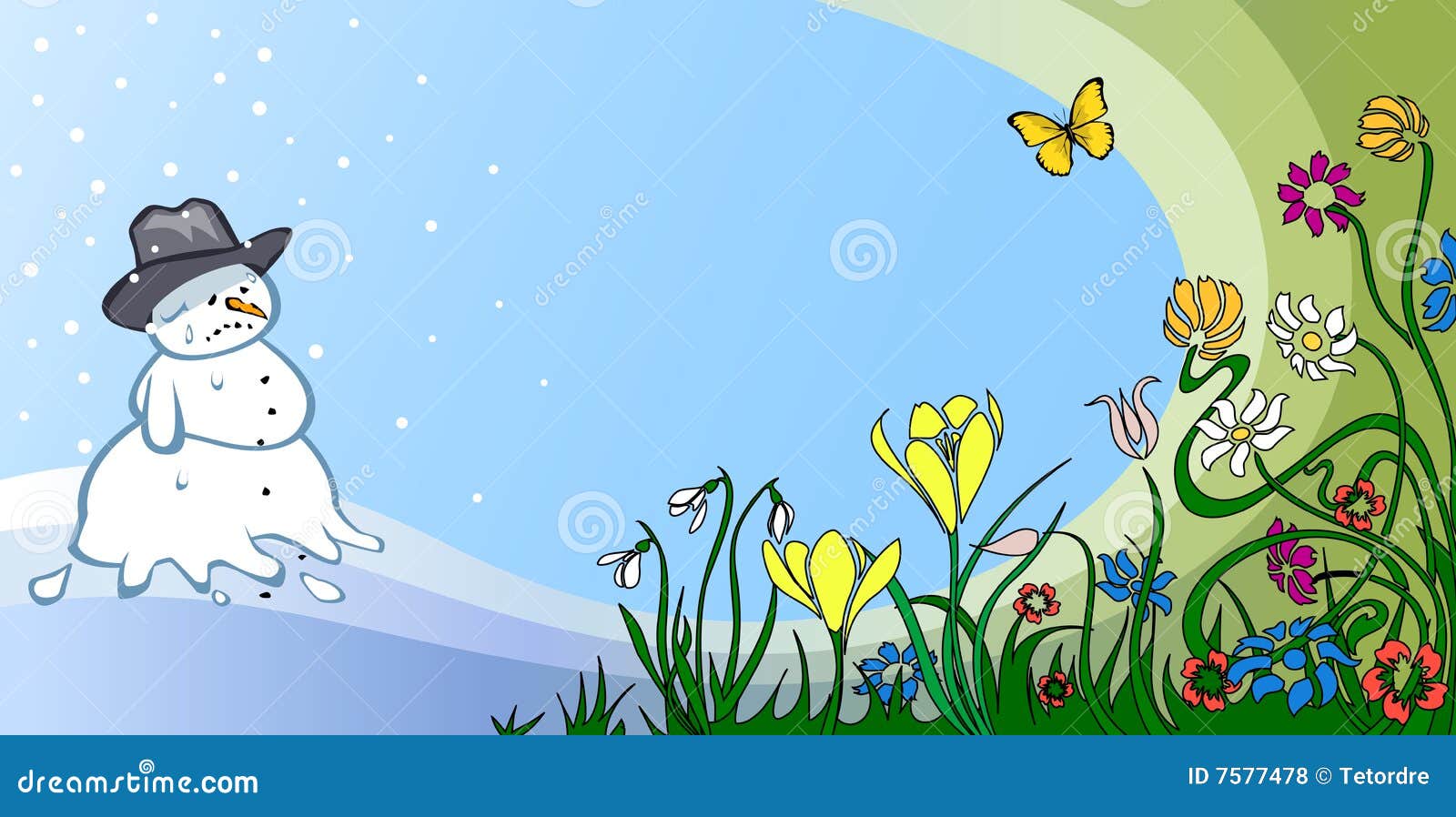 Spring Defeats Winter stock illustration. Illustration of year - 7577478
