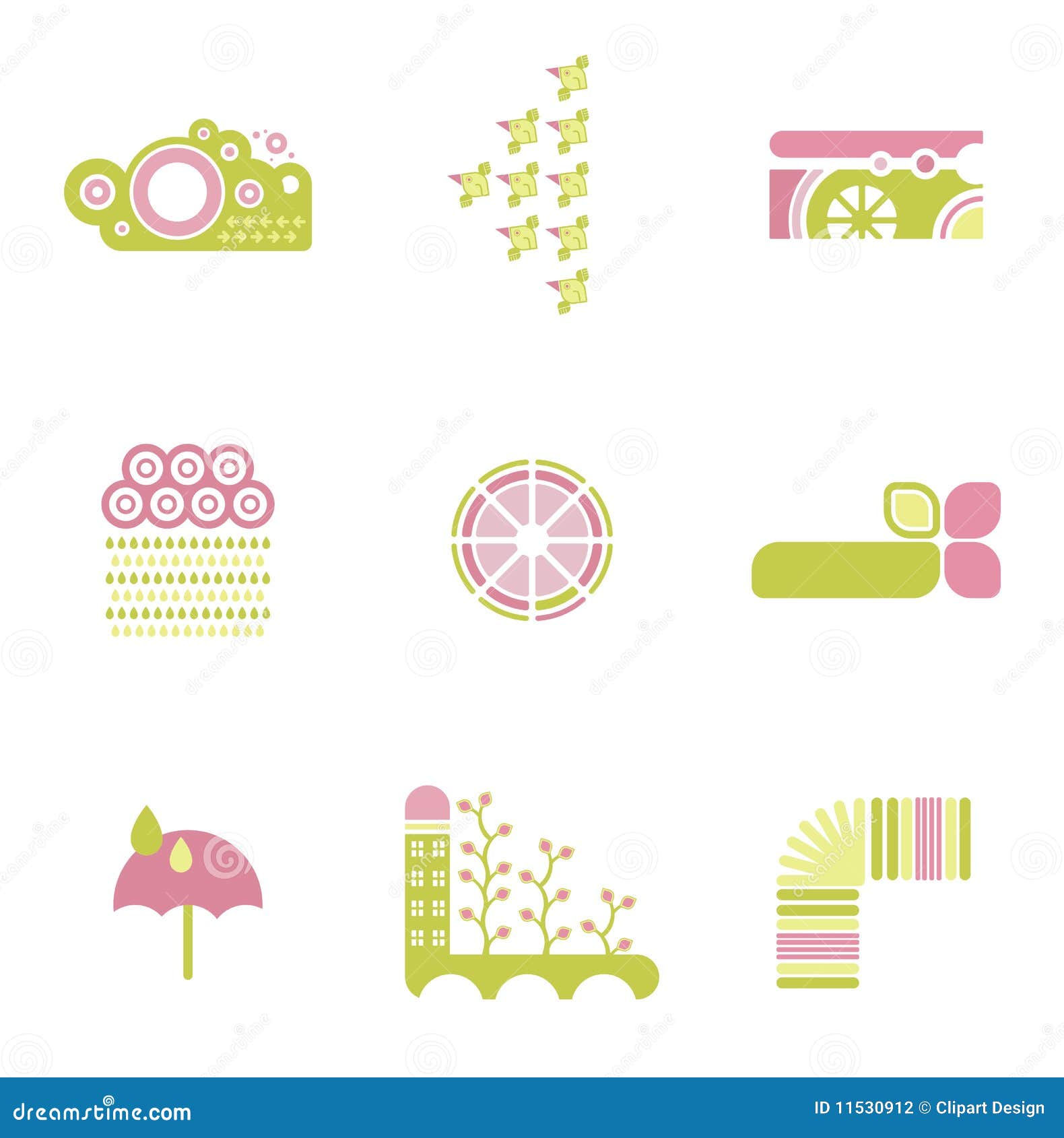 Spring design elements stock illustration. Illustration of birdie ...
