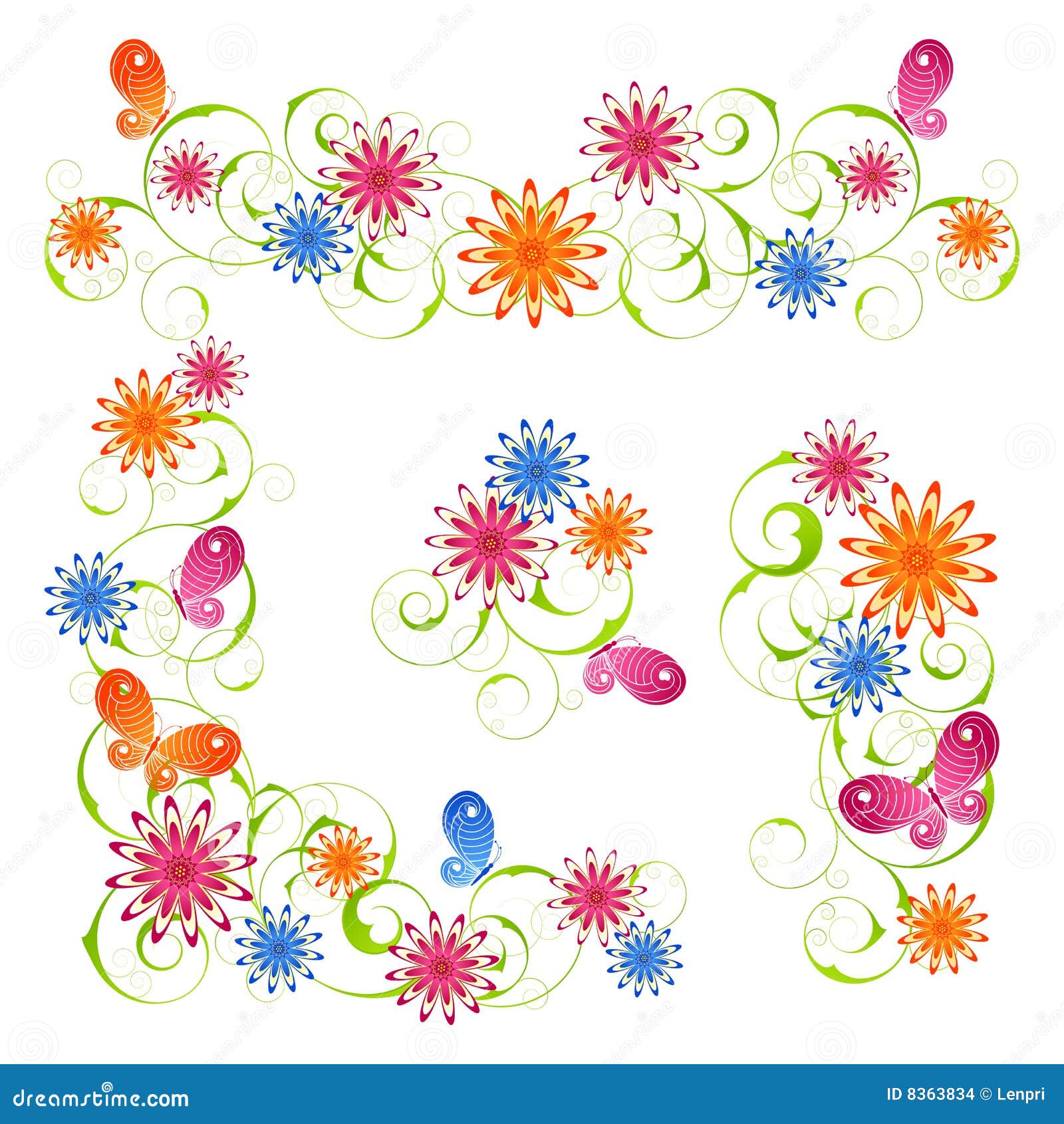 Spring design elements stock vector. Illustration of floral - 8363834