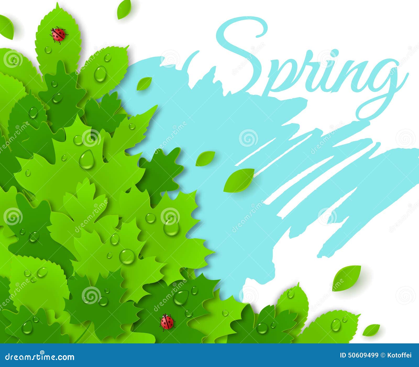 Spring Design with Green Leaves. Spring Concept Stock Vector ...