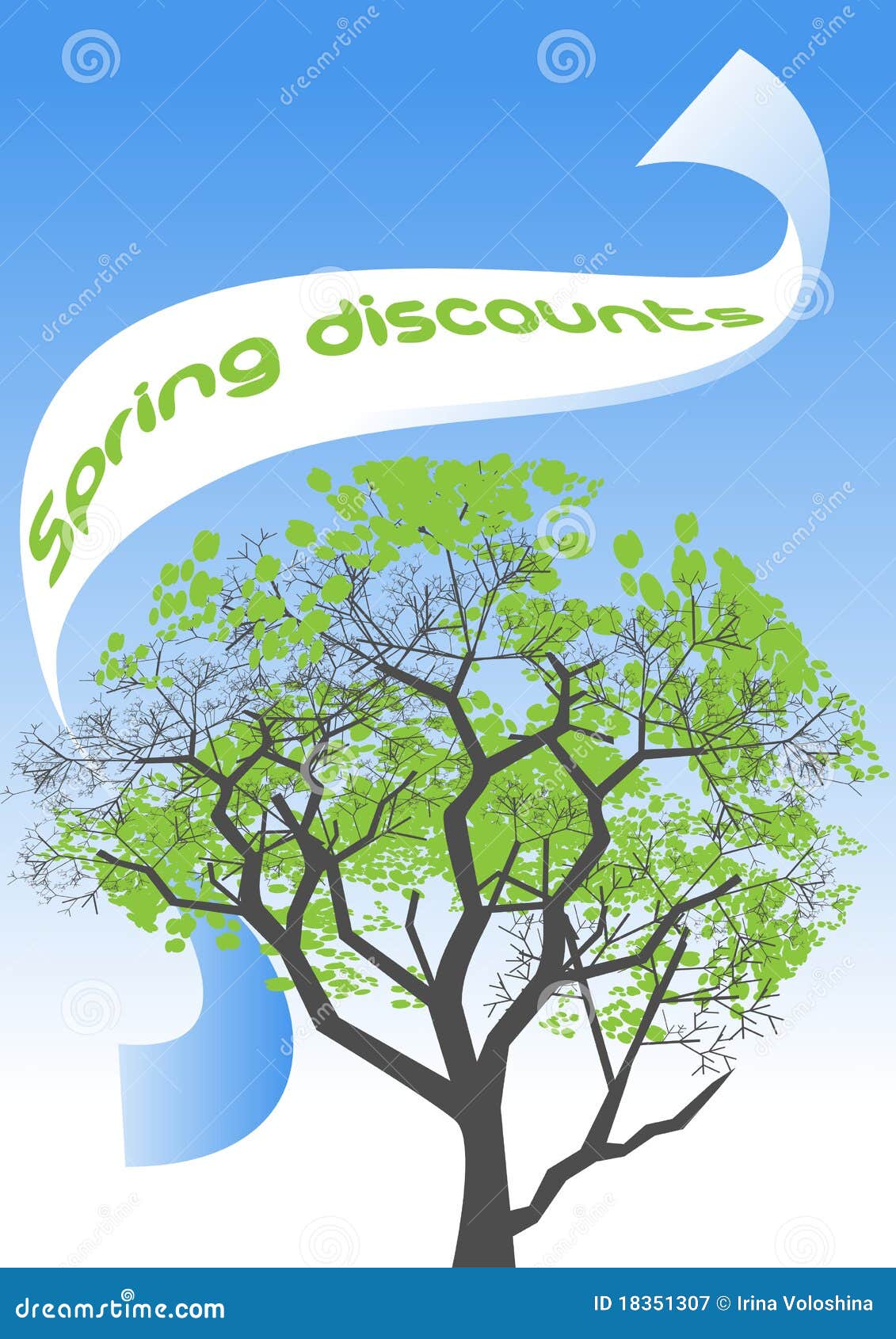 Spring discounts stock vector. Illustration of nature - 18351307