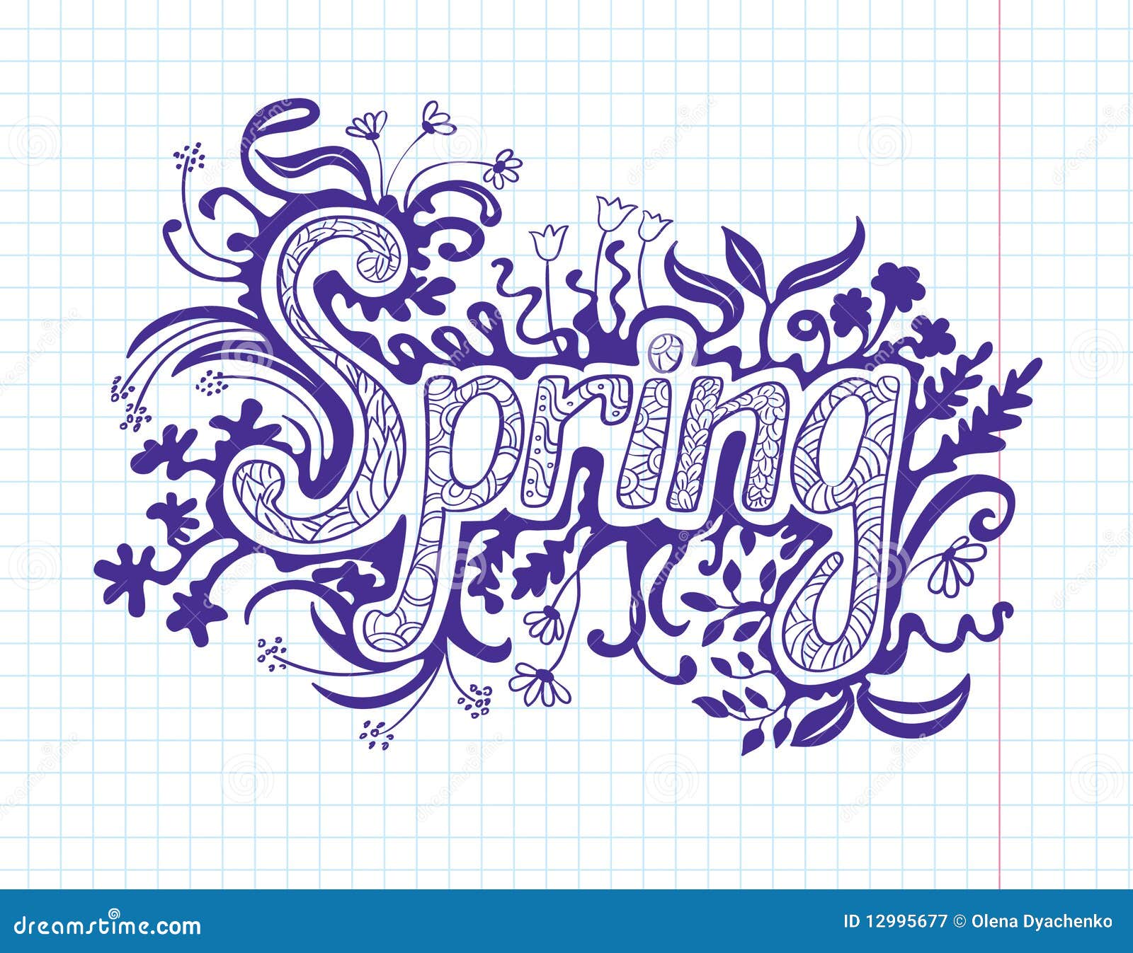 Spring doodles stock vector. Illustration of leaf, botany - 12995677